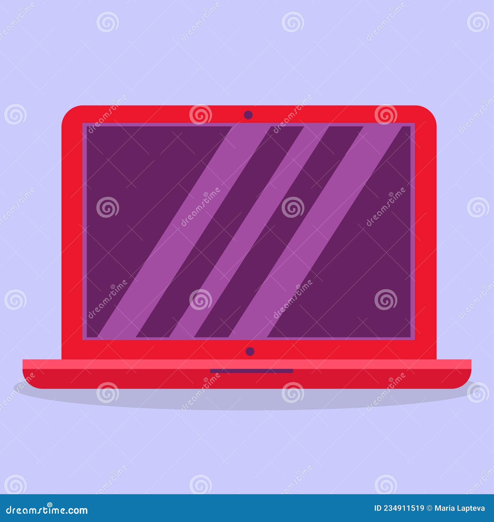 A Computer Laptop with a Blank Screen. Flat Vector Illustration Stock ...