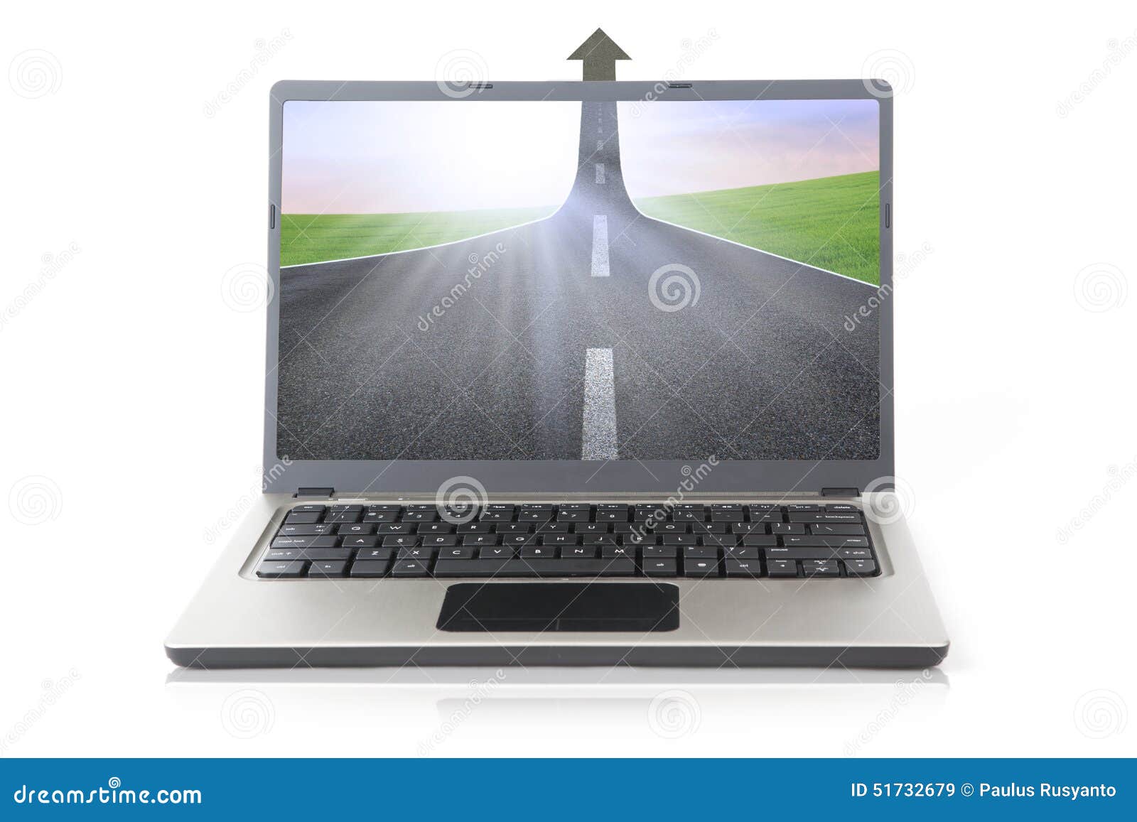 Computer Laptop with Display Road To Success Stock Image - Image of ...