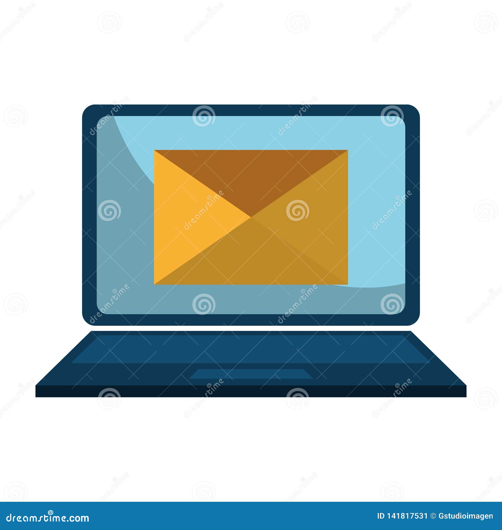 Computer Laptop with Envelope Email Stock Vector - Illustration of mail ...