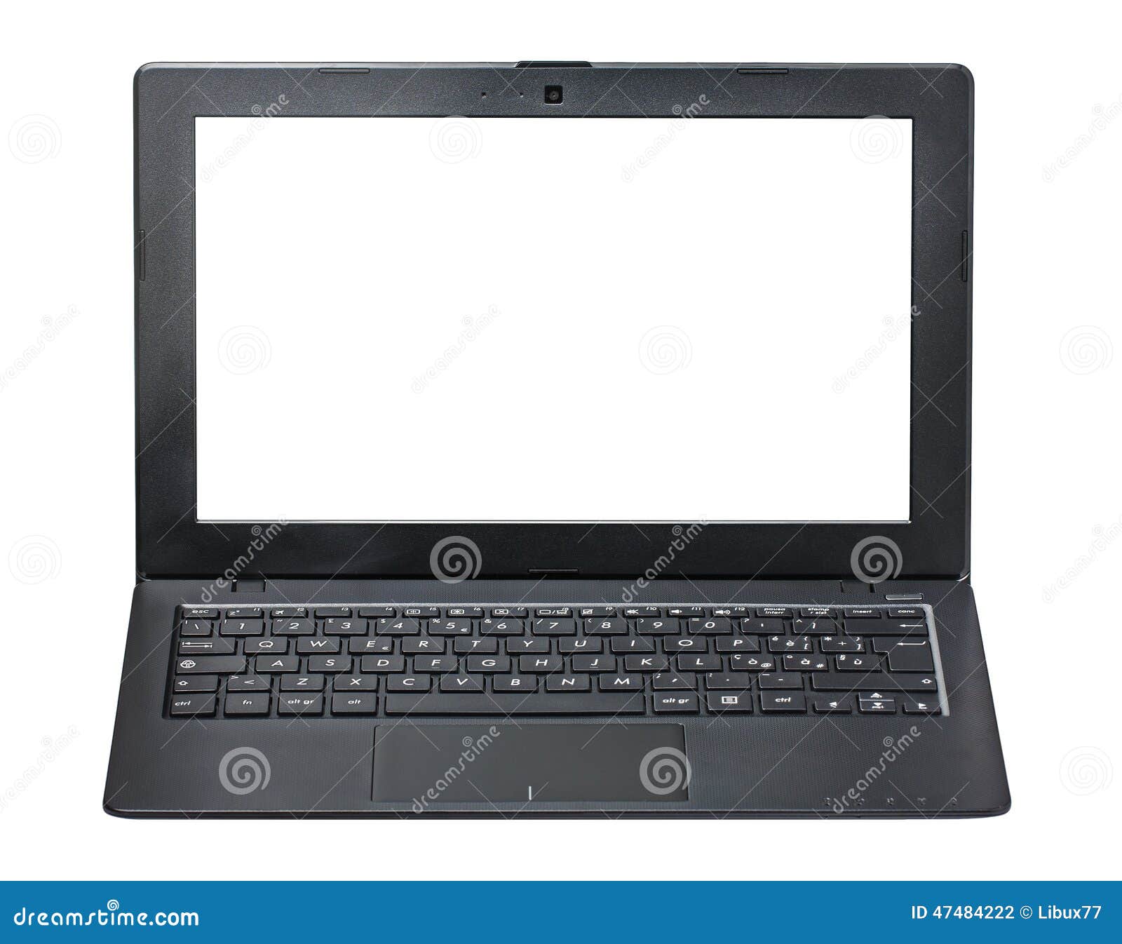 Computer Laptop Front View Isolated Stock Photo - Image of front ...