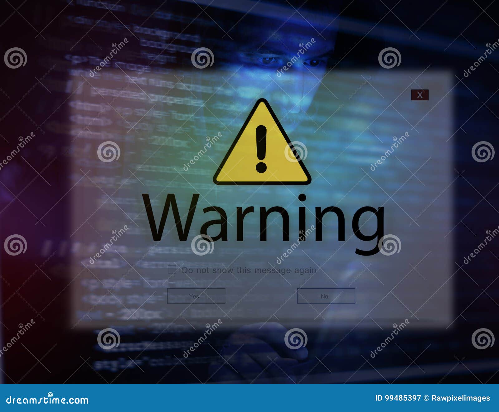 Computer Laptop with Hack Warning Pop Up Stock Image - Image of ...