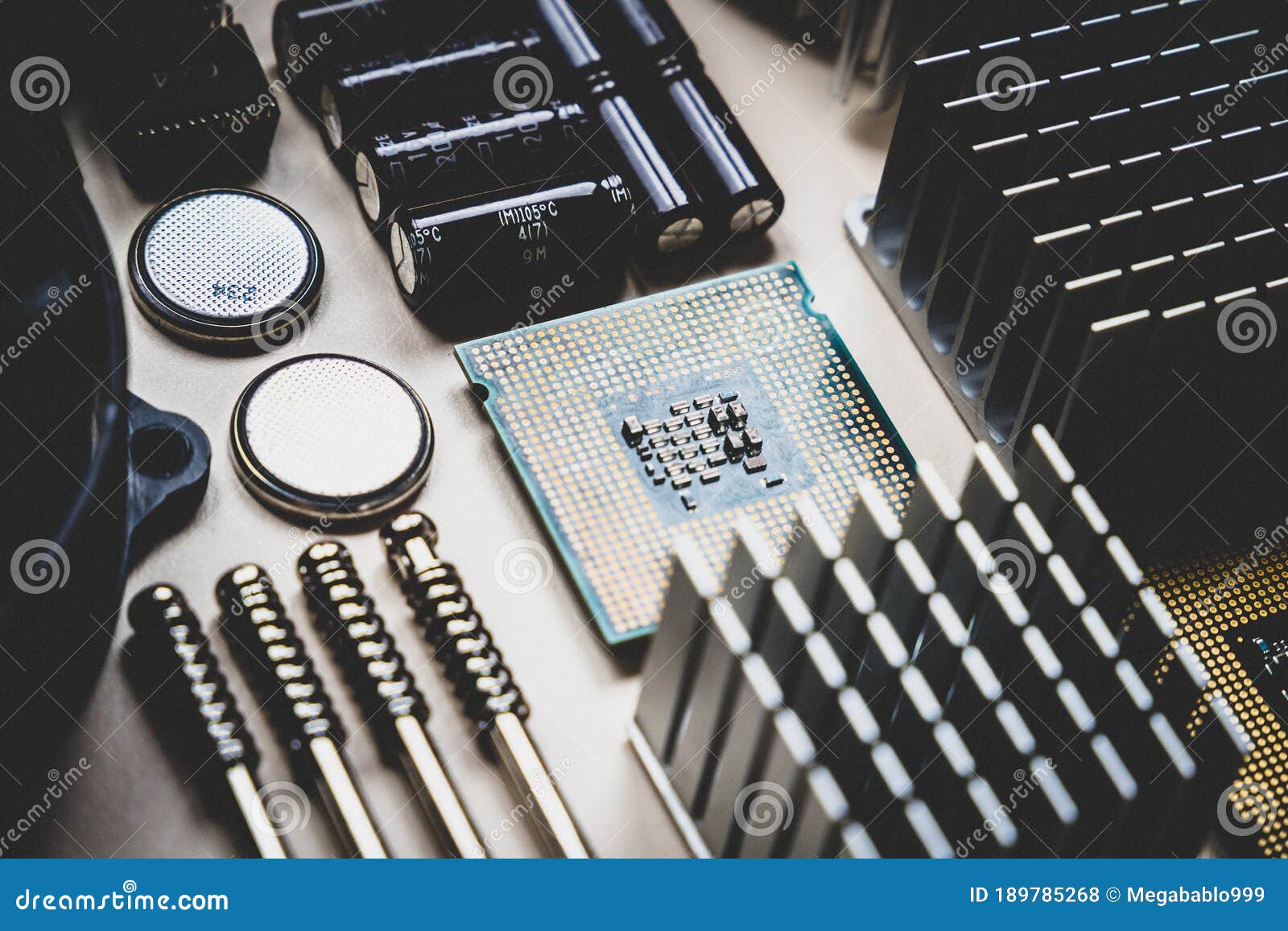 Computer and Laptop Hardware on the White Background , Flat Lay. PC ...