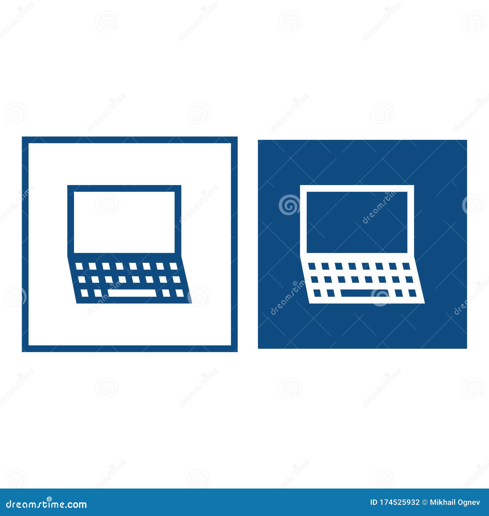 Computer laptop icons stock vector. Illustration of graphic - 174525932