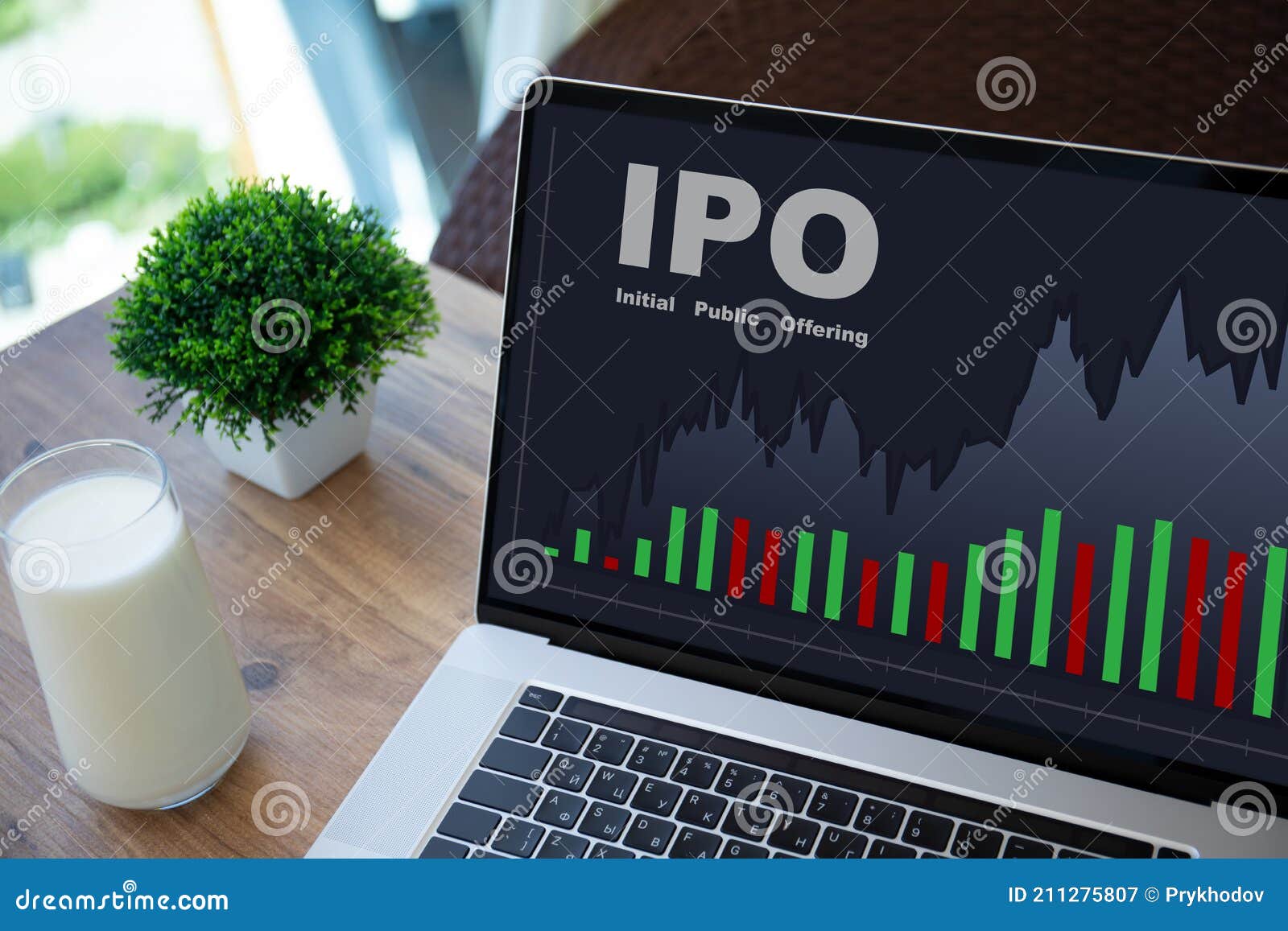 Computer Laptop with IPO Stocks Purchase App on Screen Stock Image ...