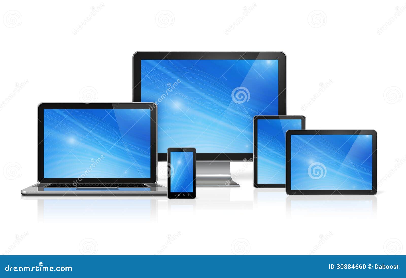 Computer, Laptop, Mobile Phone and Digital Tablet Pc Stock Illustration ...