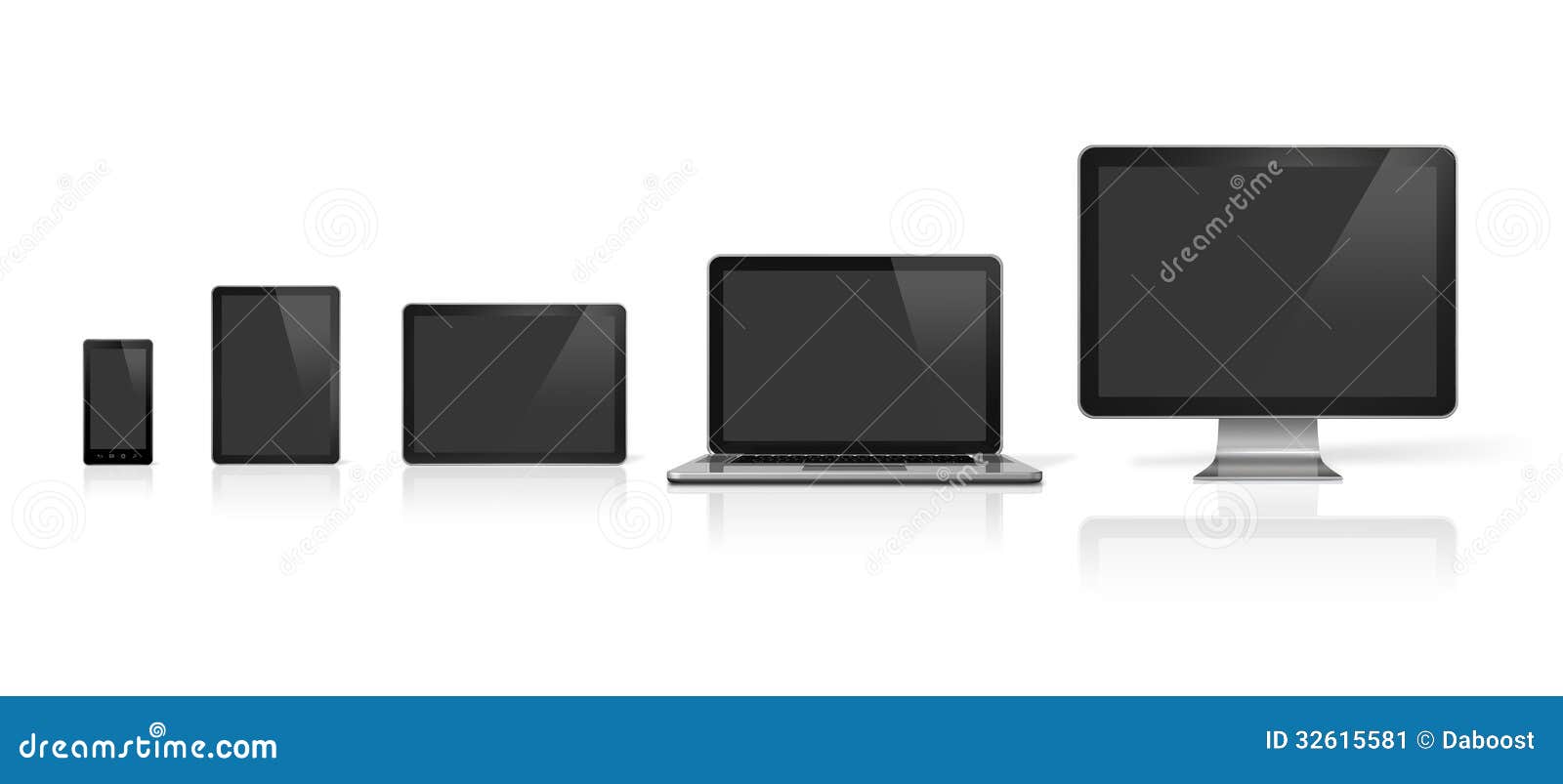 Computer, Laptop, Mobile Phone and Digital Tablet Pc Stock Illustration ...