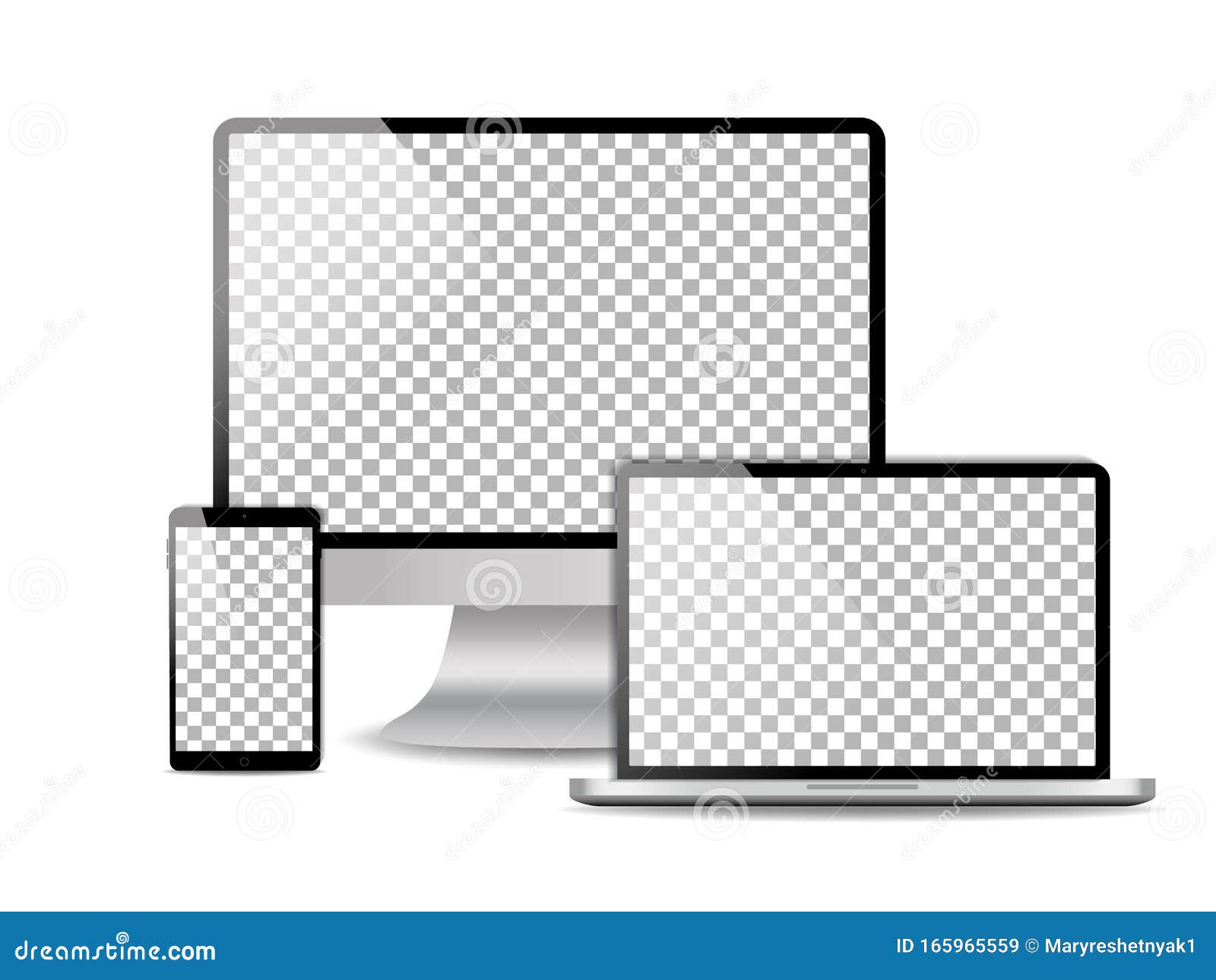 Computer, Laptop, Mobile Phone Mockup with Blank Screen. Set of Device ... Computer, Laptop, Mobile Phone Mockup with Blank Screen. Set of Device ...