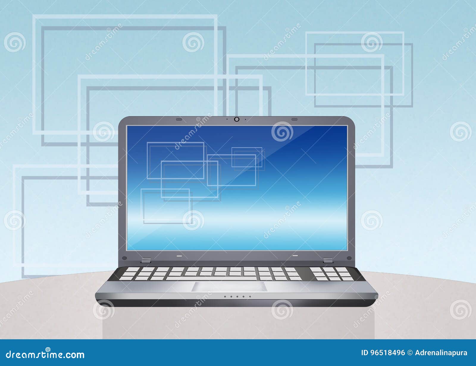 Computer laptop monitor stock illustration. Illustration of code - 96518496