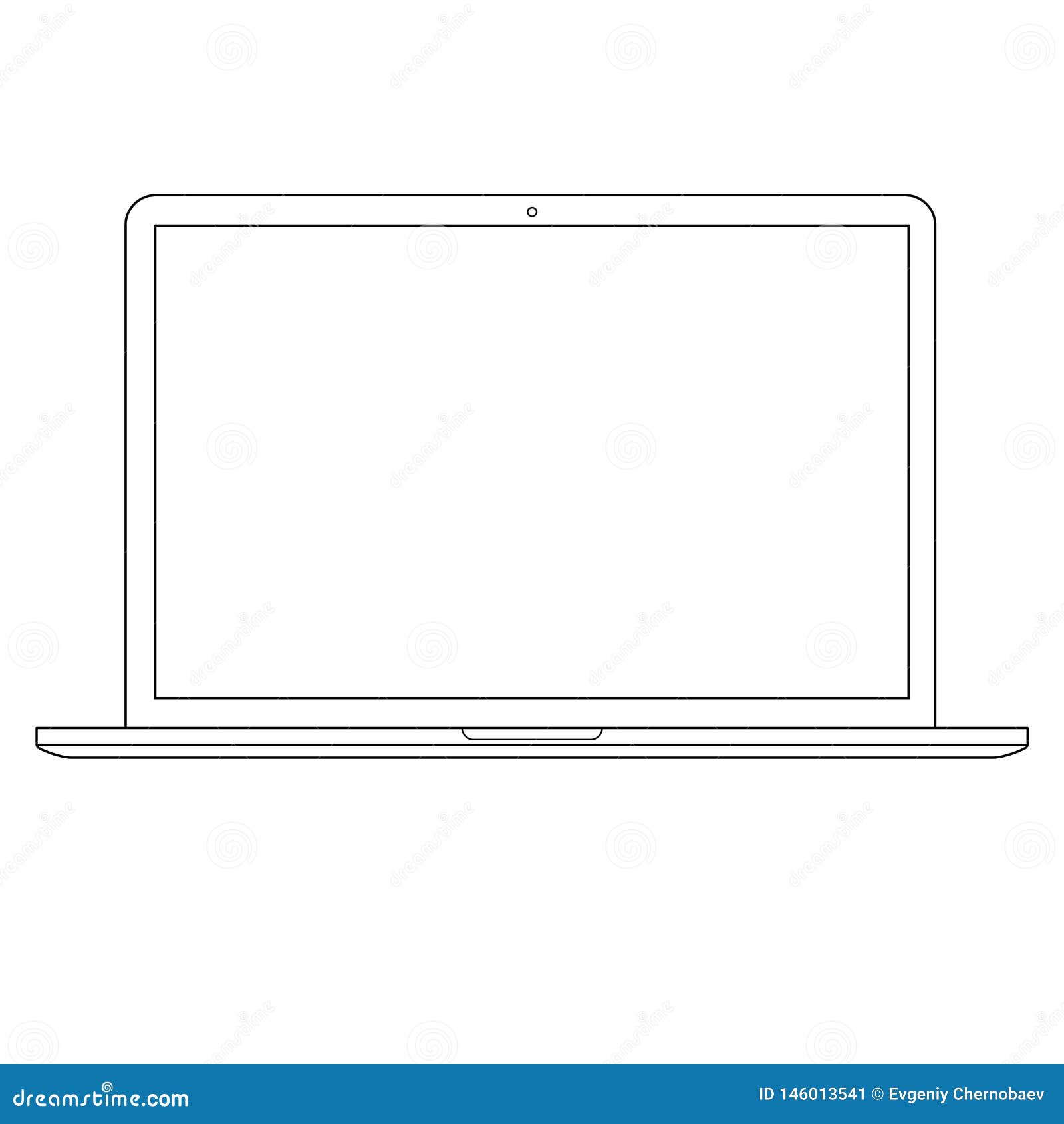Computer Laptop Outline Vector Eps10. Opened Laptop Computer Outline ...