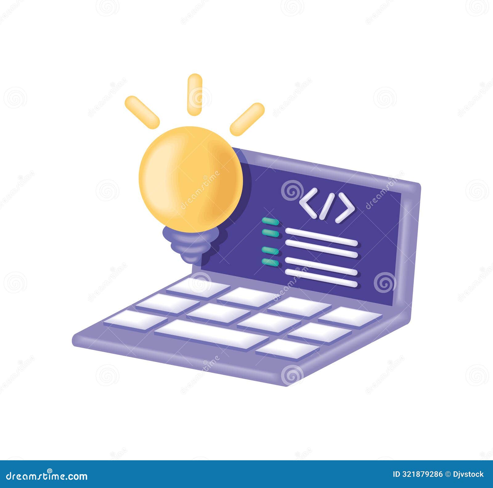 Computer Laptop and Program Code Development Stock Vector - Illustration of program, data: 321879286