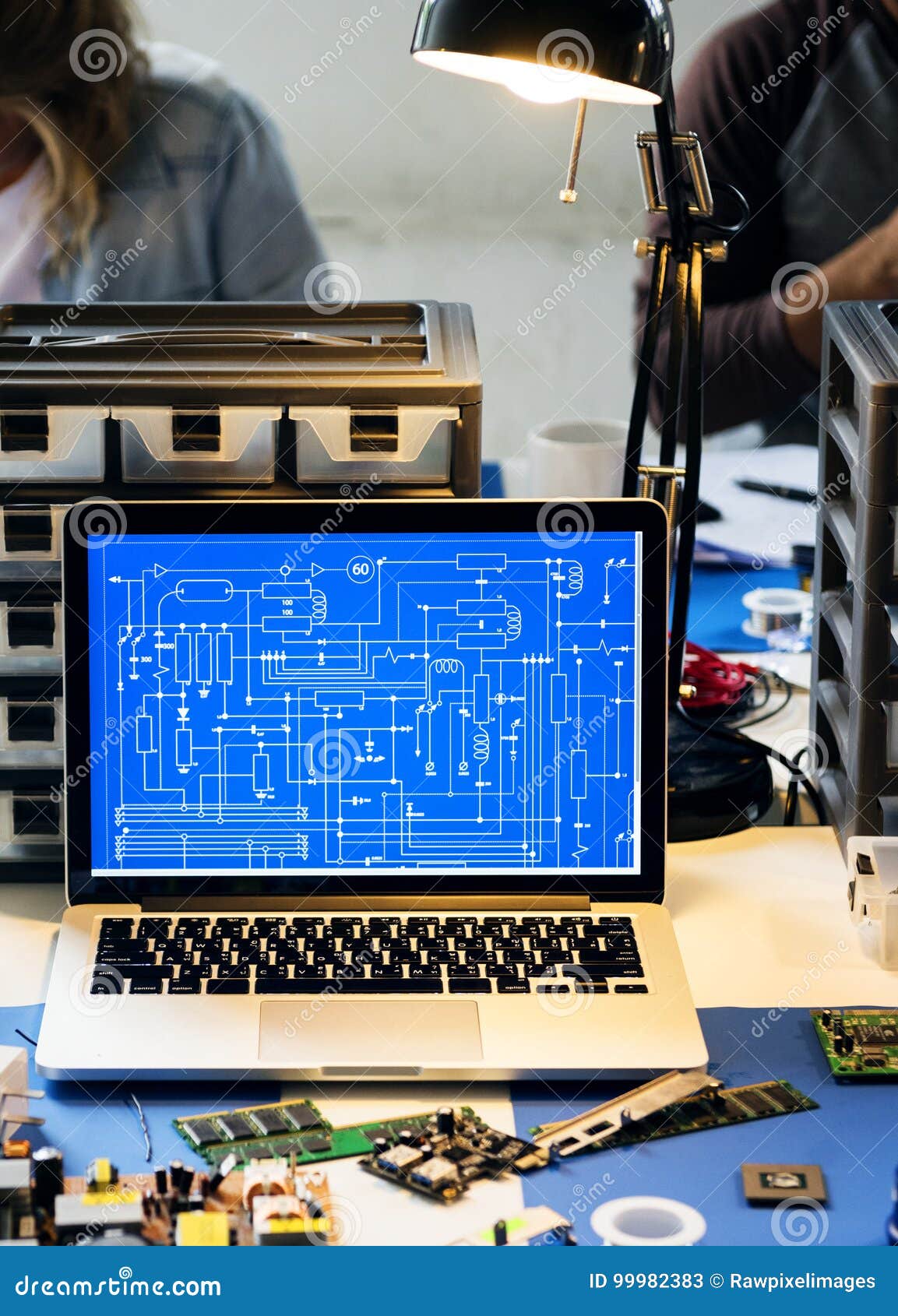 Computer Laptop Showing Electronic Circuit Pattern Stock Image - Image ...