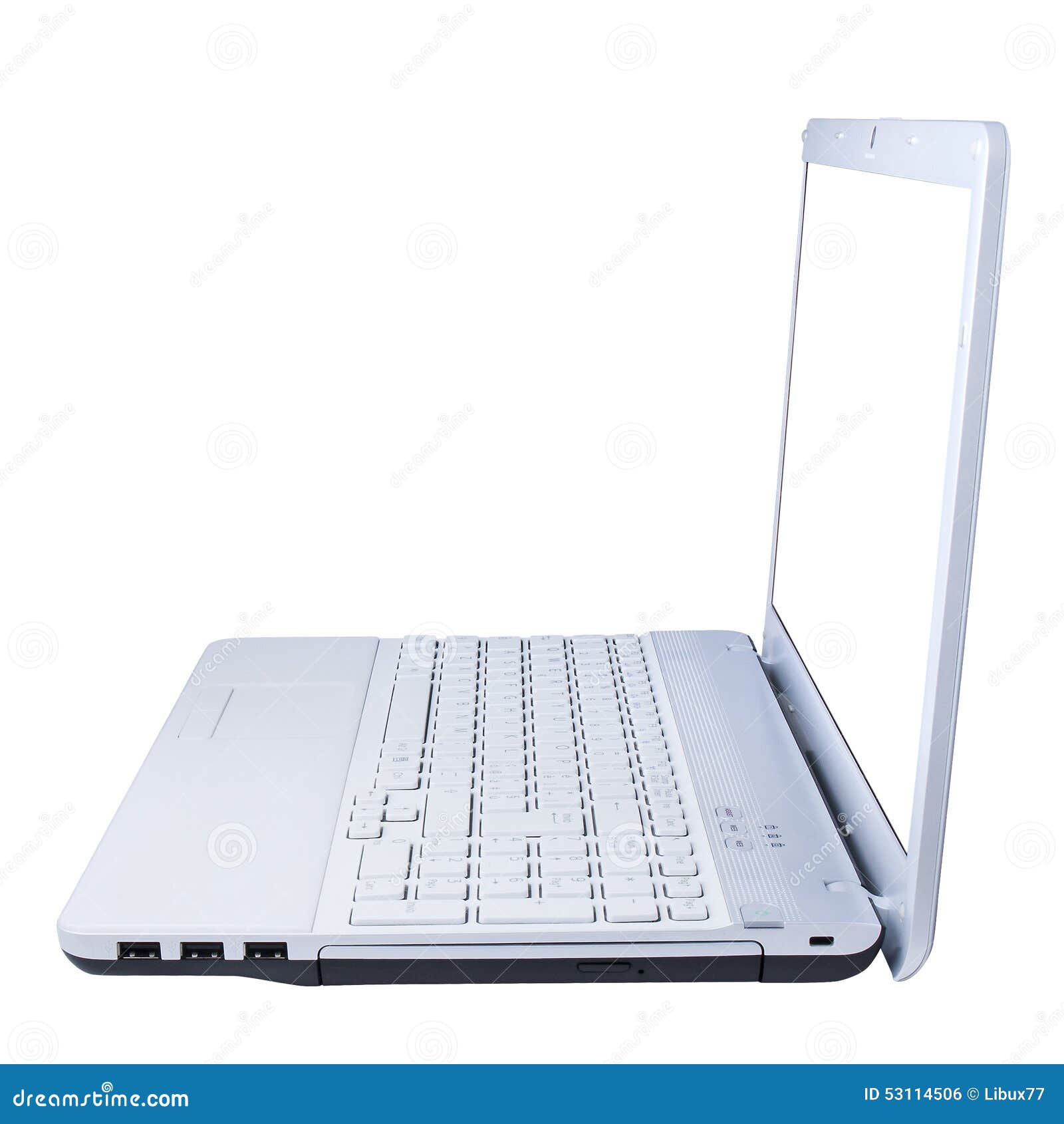 Computer Laptop Side View Isolated Stock Photo - Image of design ...