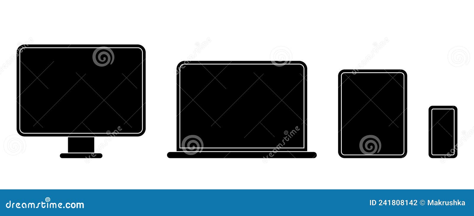 Computer, Laptop, Tablet and Phone Icon. Device Icon Set. Computer Icon ...