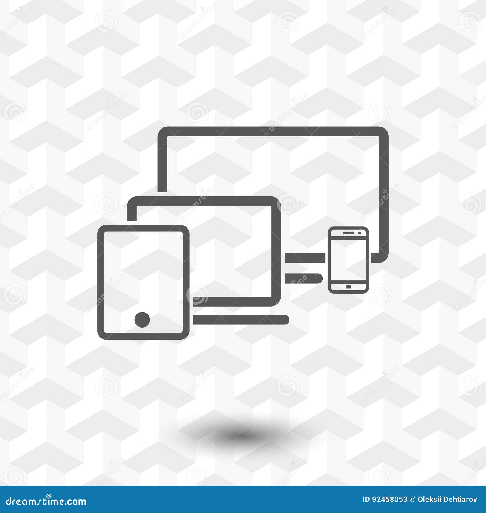 Computer Laptop Tablet Phone Icon Stock Vector Illustration Flat Design ...