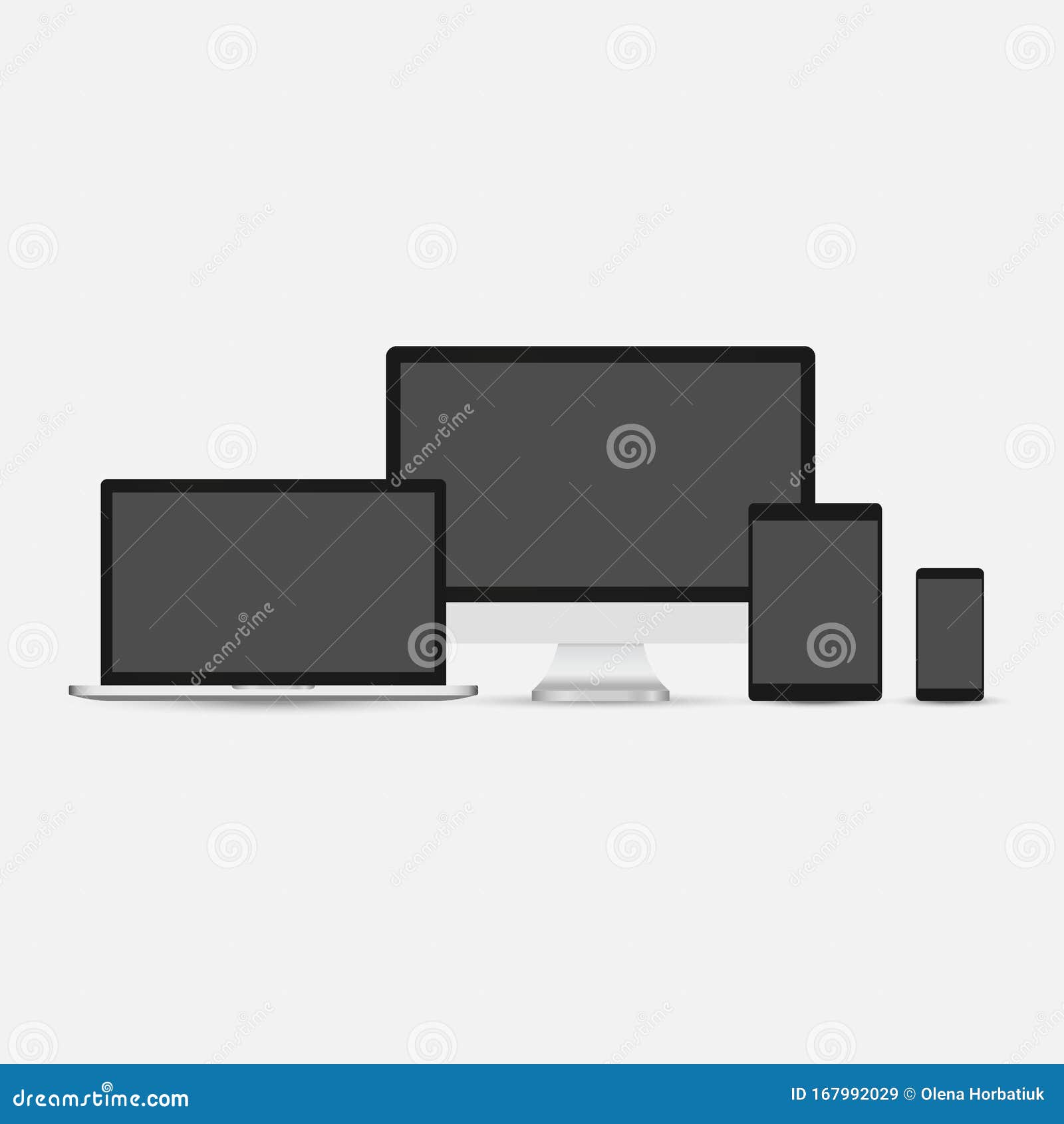 Computer Laptop Tablet Phone Isolated Logos Eps10 Vector Stock Vector ...