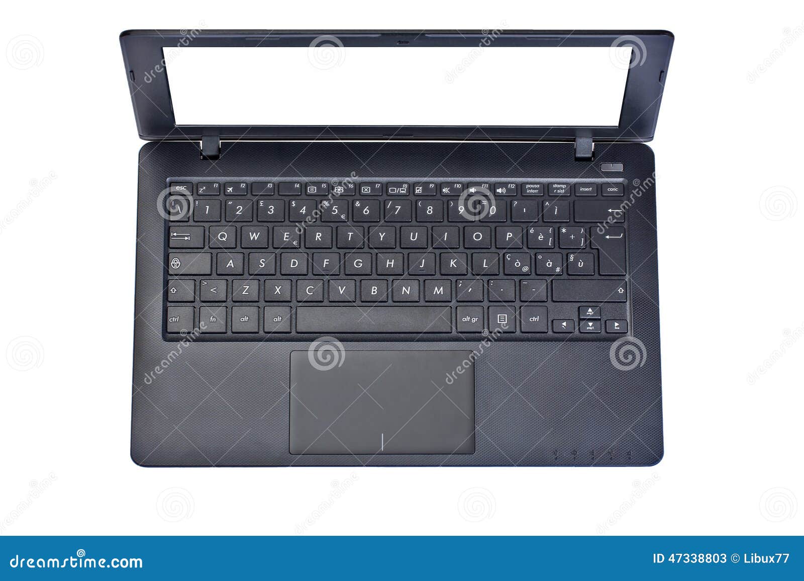 Computer Laptop Top View Isolated Stock Image - Image of personal ...