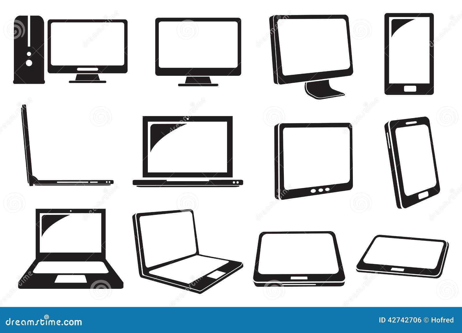 Computer and Laptop Vector Icons Stock Vector - Illustration of ...