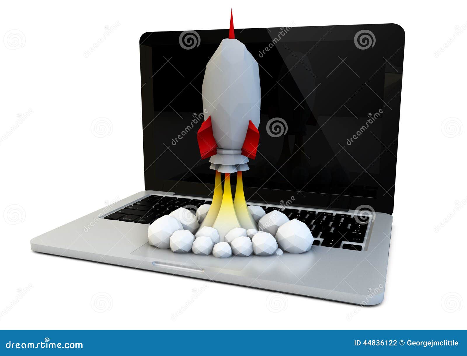 Computer launch concept stock illustration. Illustration of launch ...