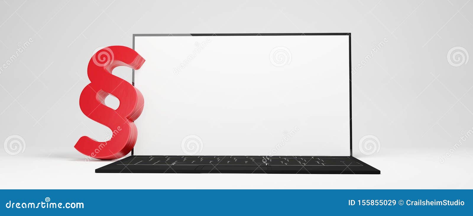 Computer Law Paragraph with Blank Screen 3d-illustration Stock ...