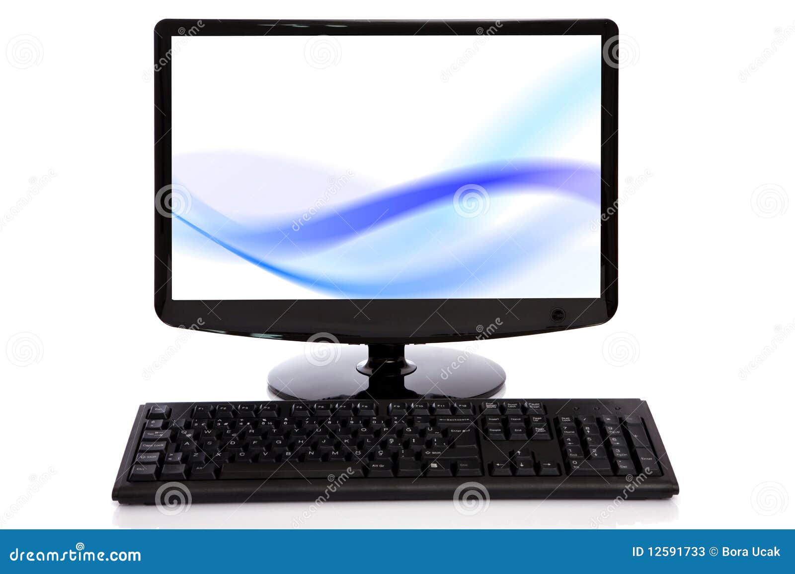 Computer lcd and keyboard stock image. Image of tech - 12591733
