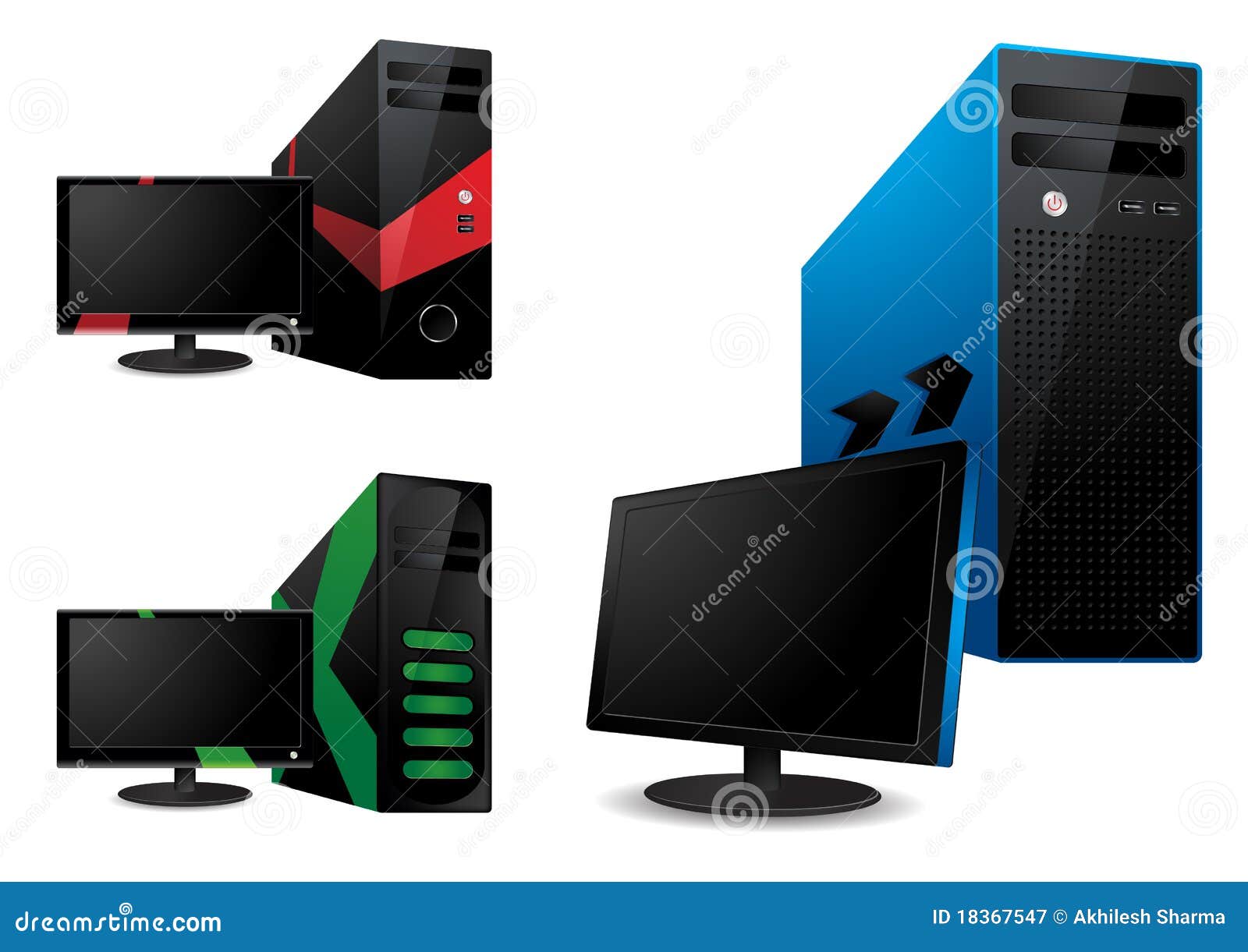 Computer and lcd monitor stock vector. Illustration of design - 18367547