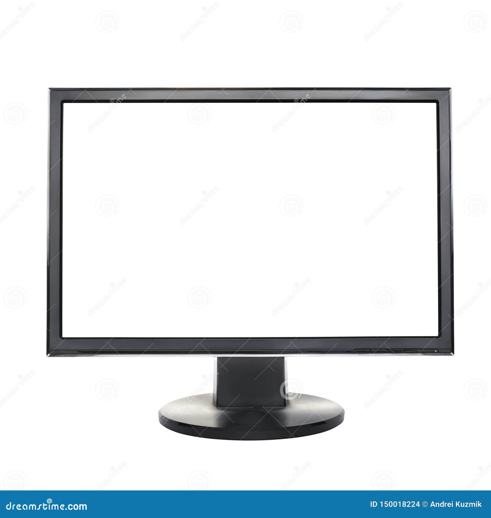 Computer LCD Monitor with Empty Screen Isolated Stock Photo - Image of ...
