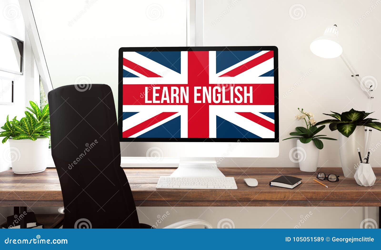 Computer Learn English Window Stock Illustration - Illustration of ...
