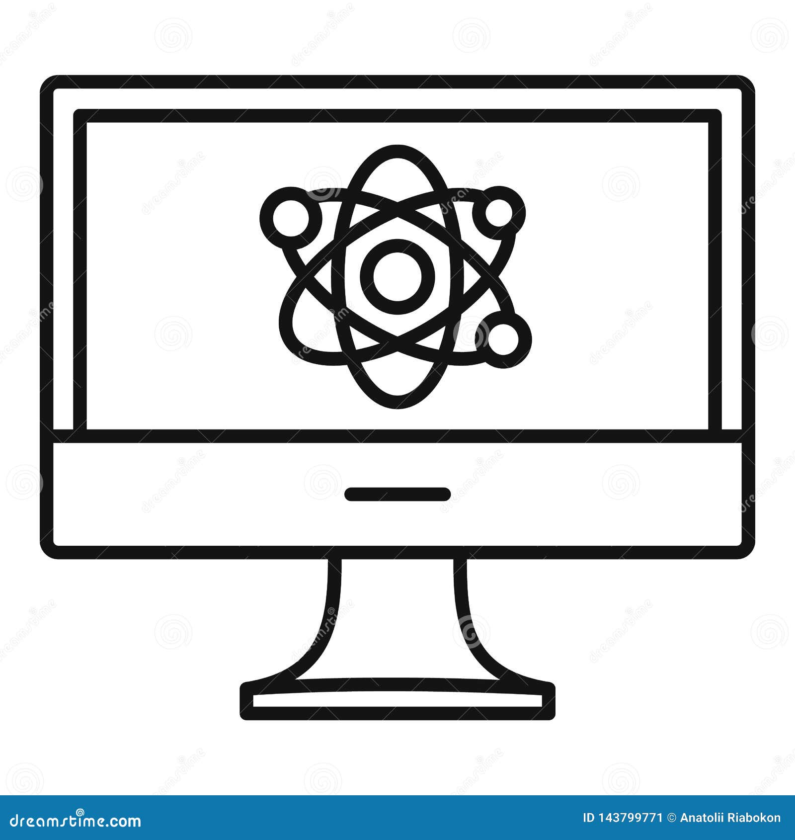 Computer Learning Icon, Outline Style Stock Vector - Illustration of ...