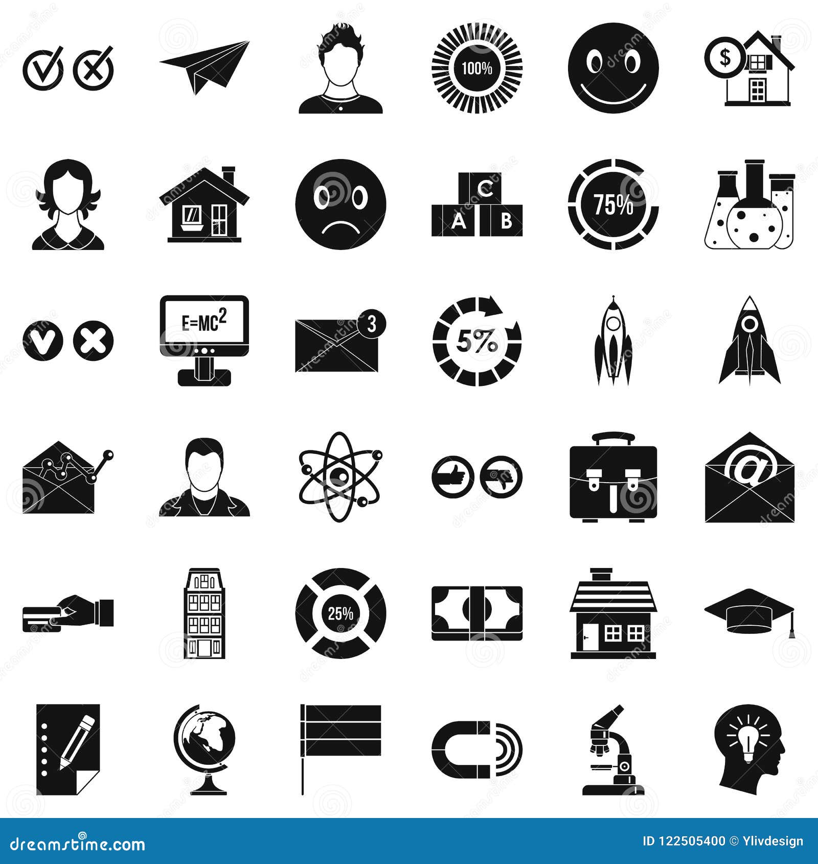 Computer Learning Icons Set, Simple Style Stock Vector - Illustration ...