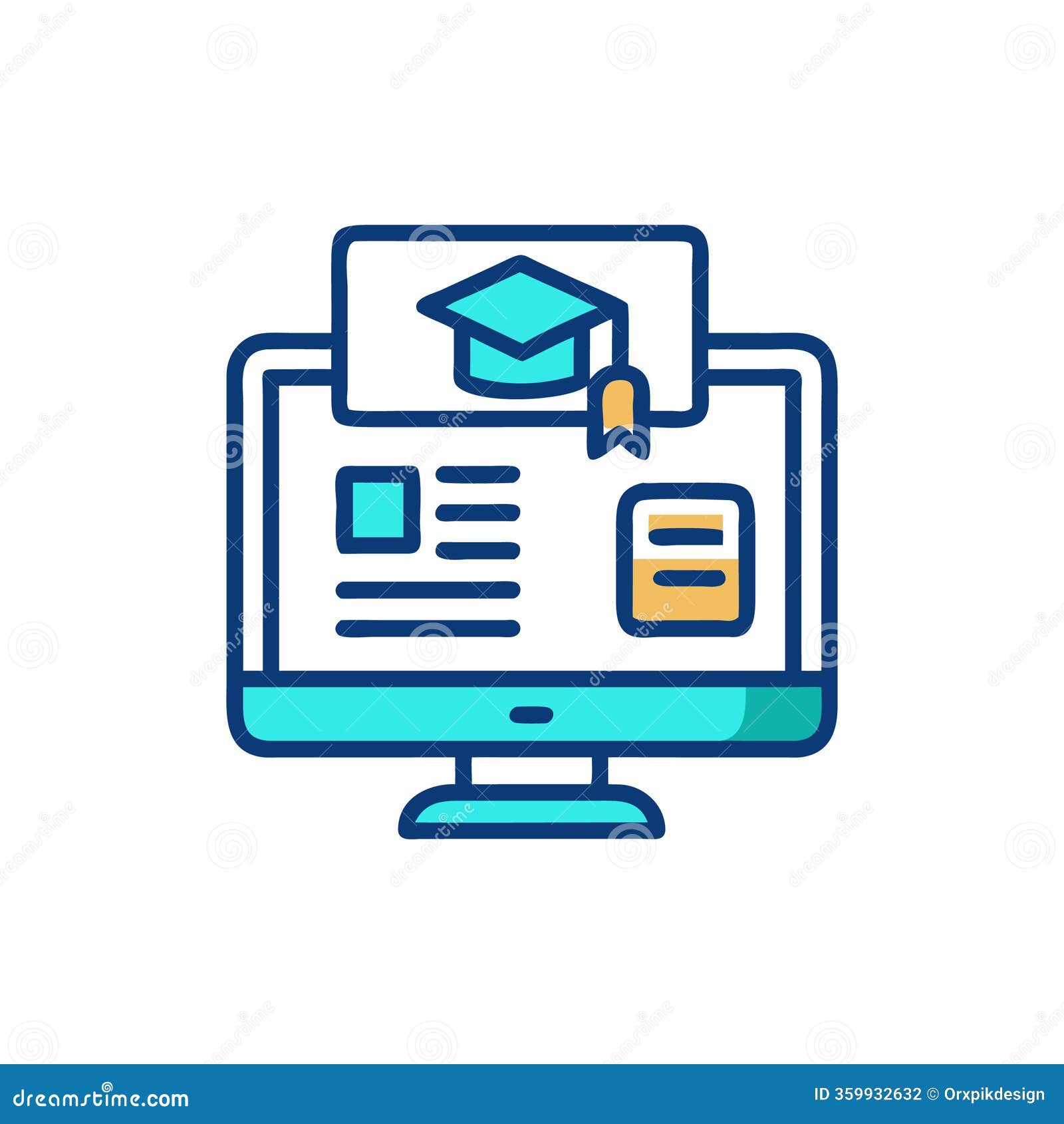 Computer Learning Symbol for Academic Resources Stock Illustration ...