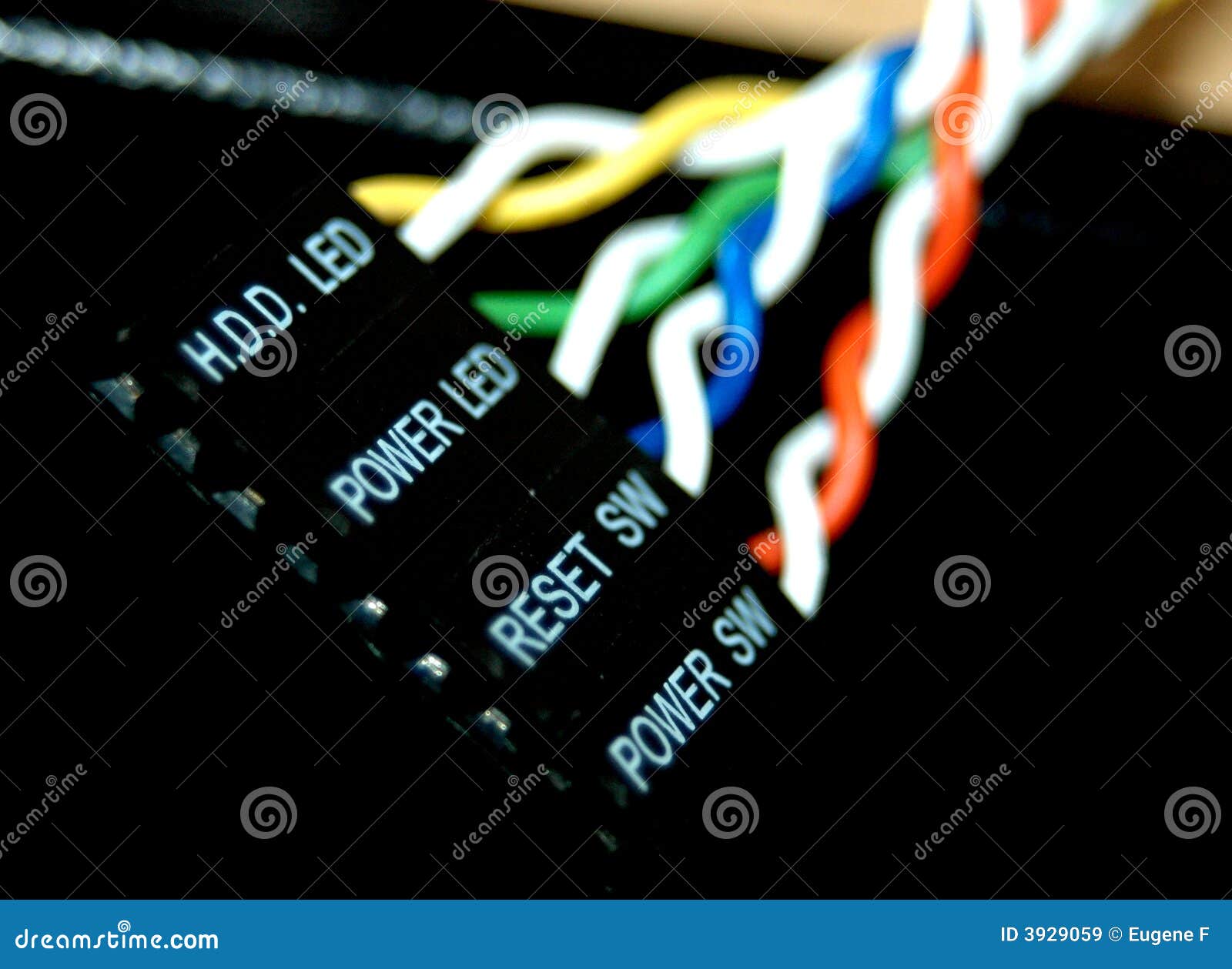 Computer LED cables stock image. Image of drive, parts - 3929059