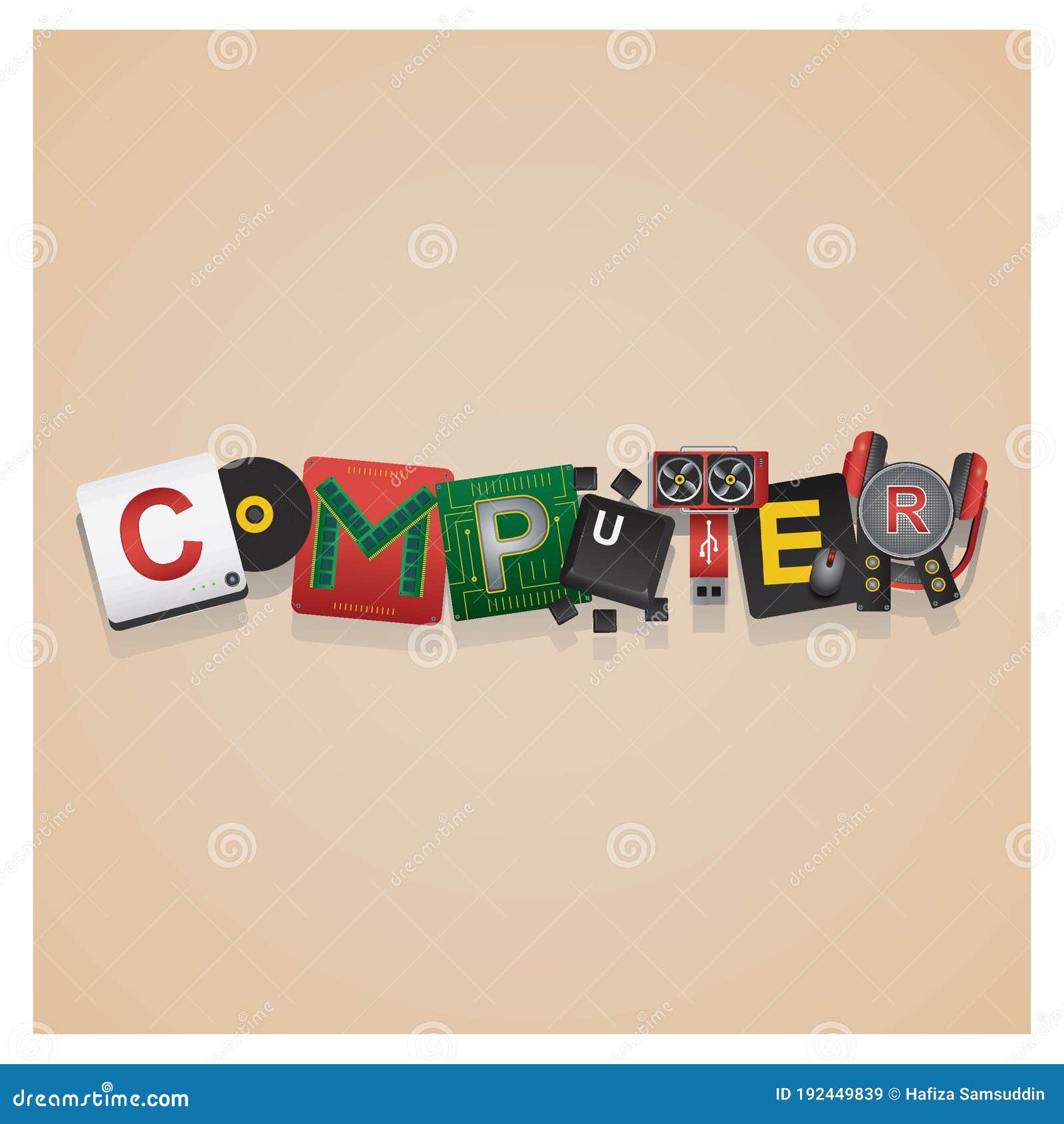 Computer Lettering Design Vector Illustration. Vector Illustration ...