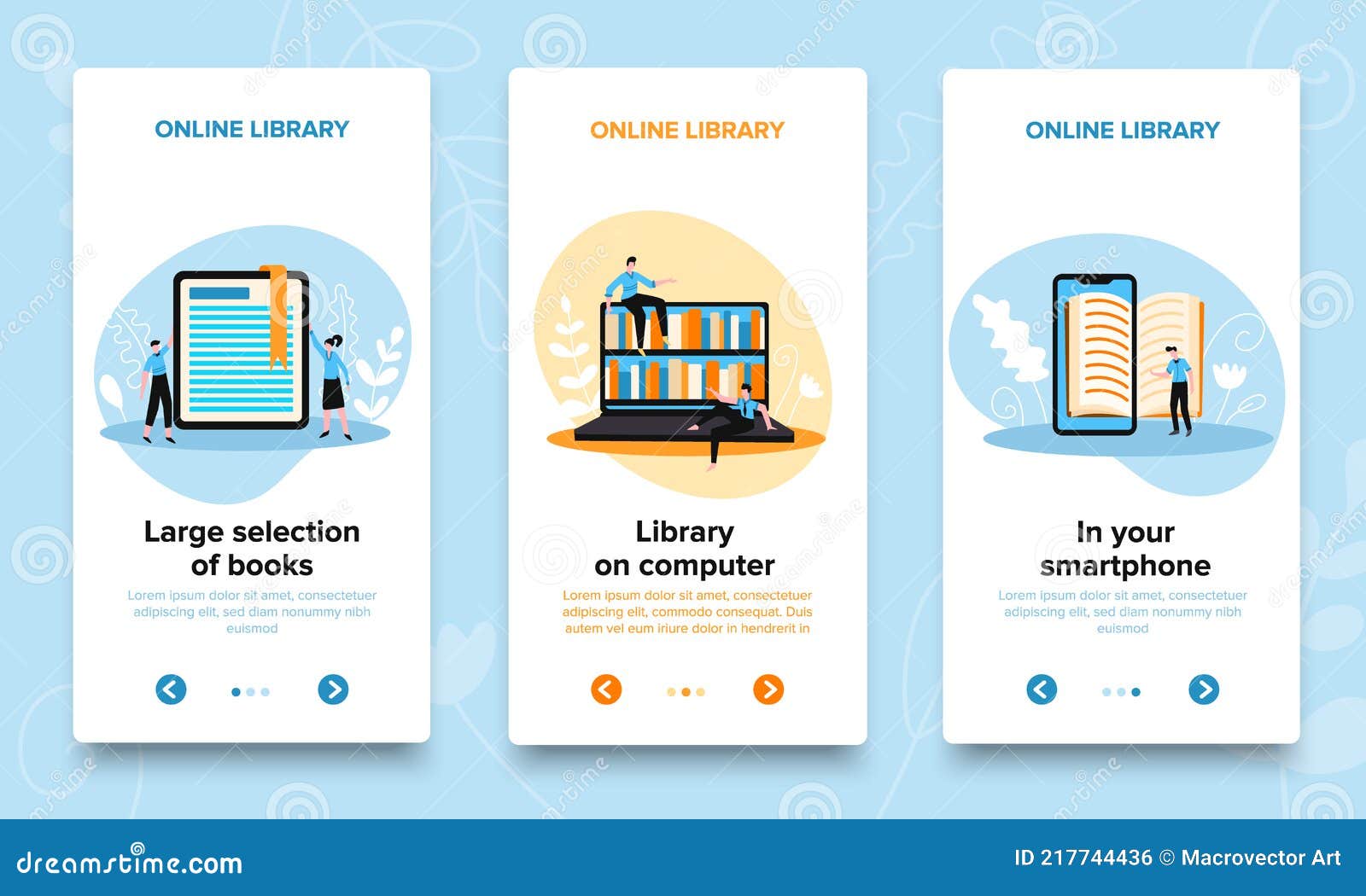 Computer Library Vertical Banners Stock Vector - Illustration of device ...