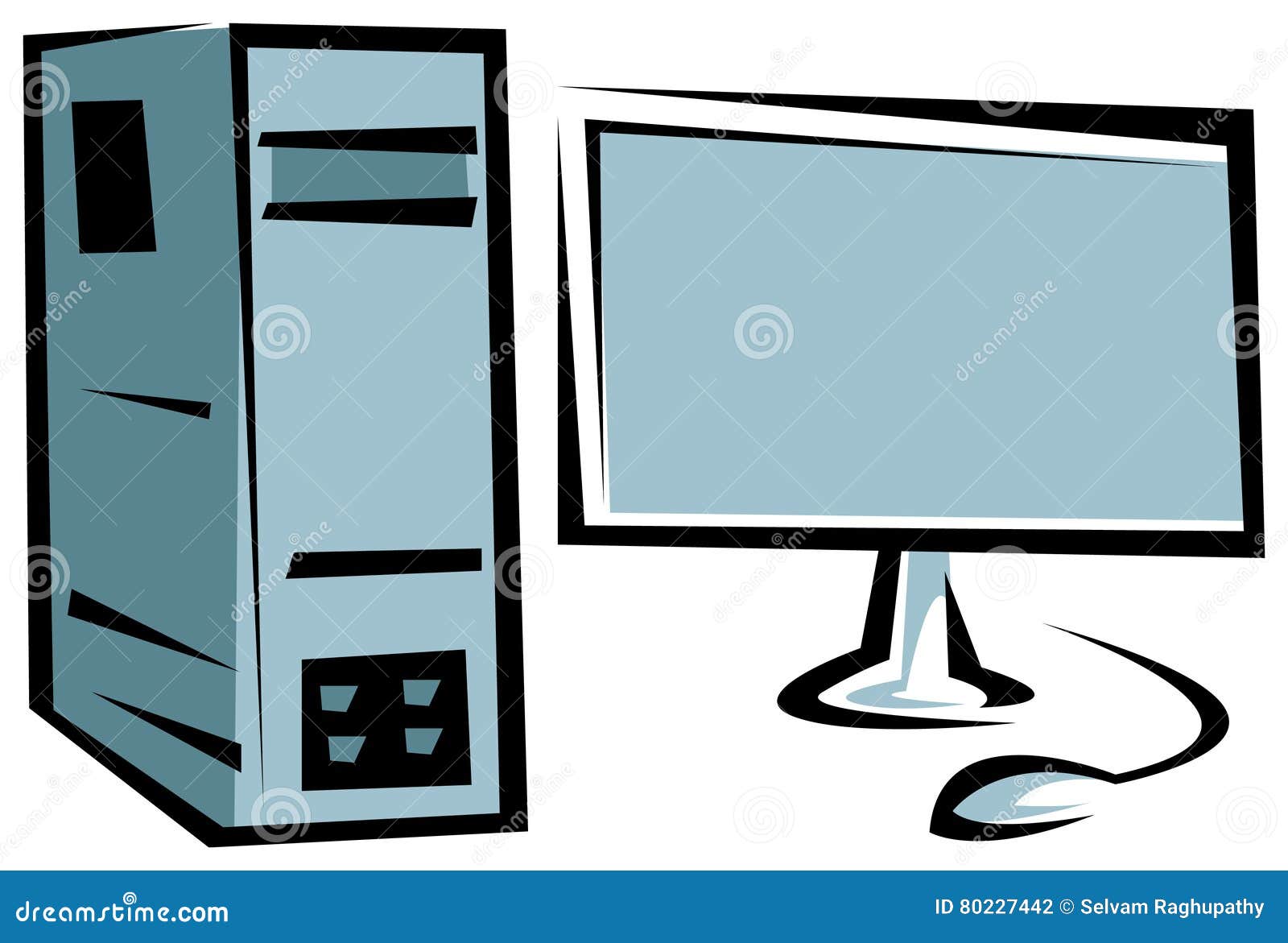 Computer stock vector. Illustration of display, flat - 80227442