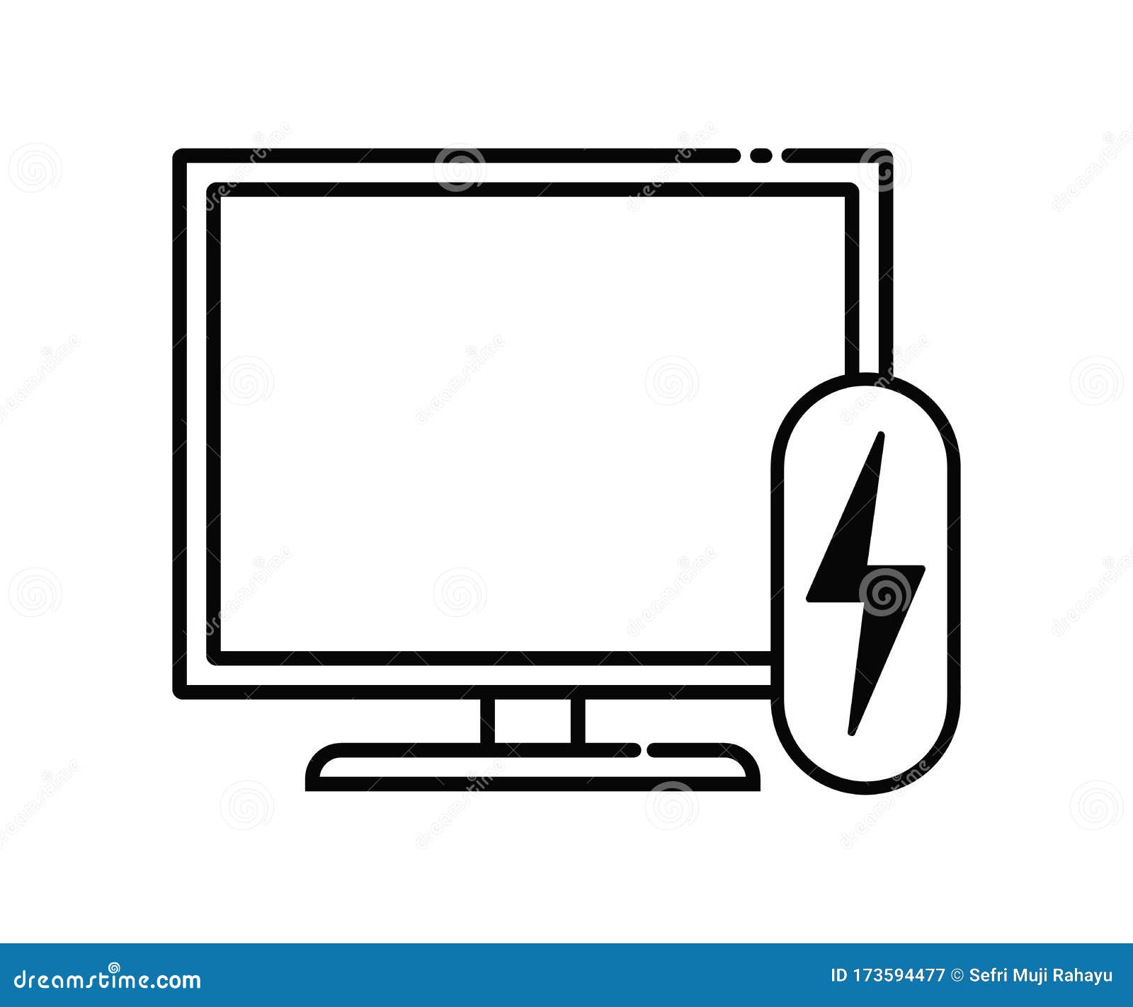 Computer Line Icon with Application Vector Illustration Stock Vector ...