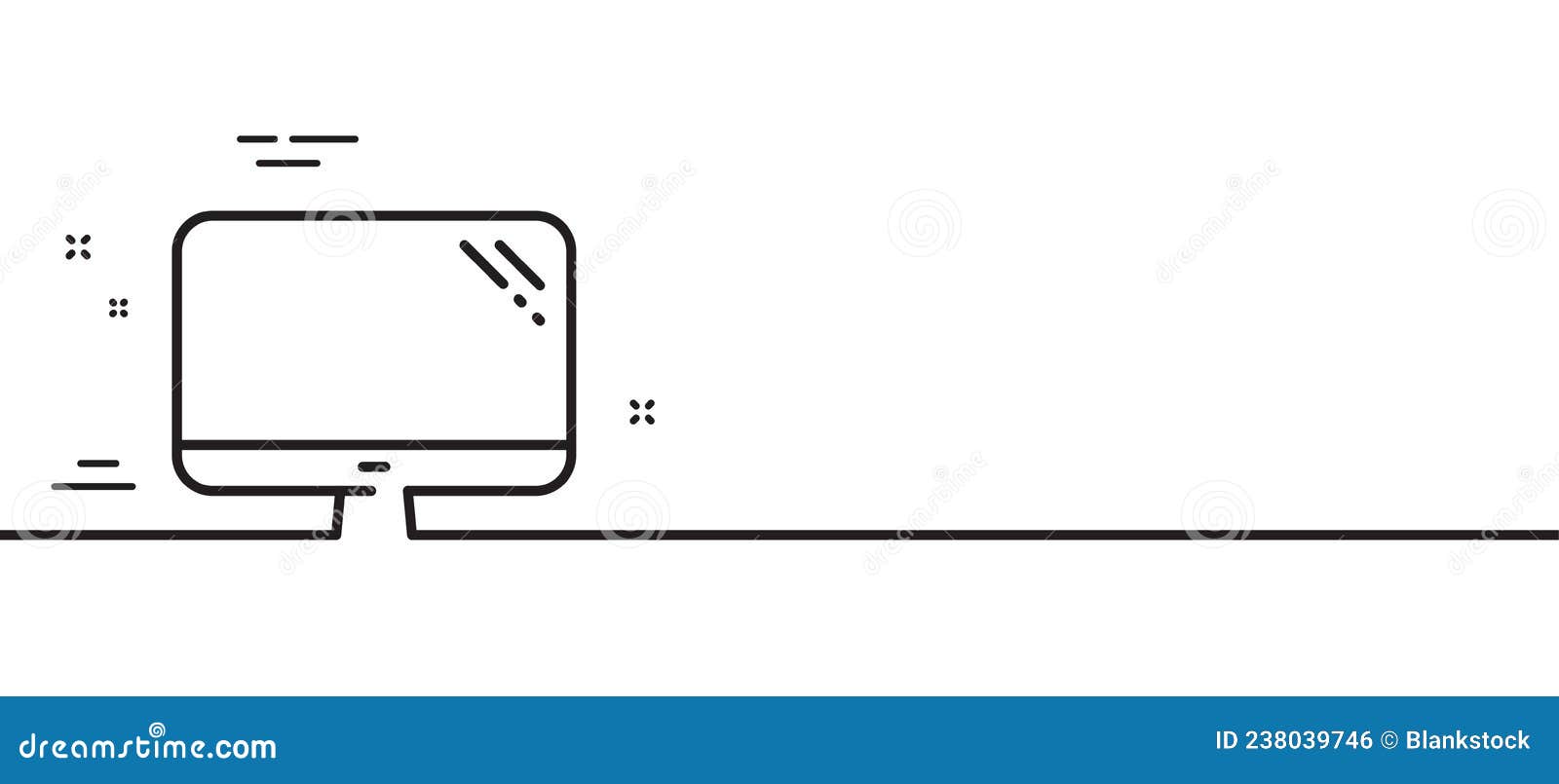 Computer Line Icon. PC Component Sign. Monitor Symbol. Minimal Line ...
