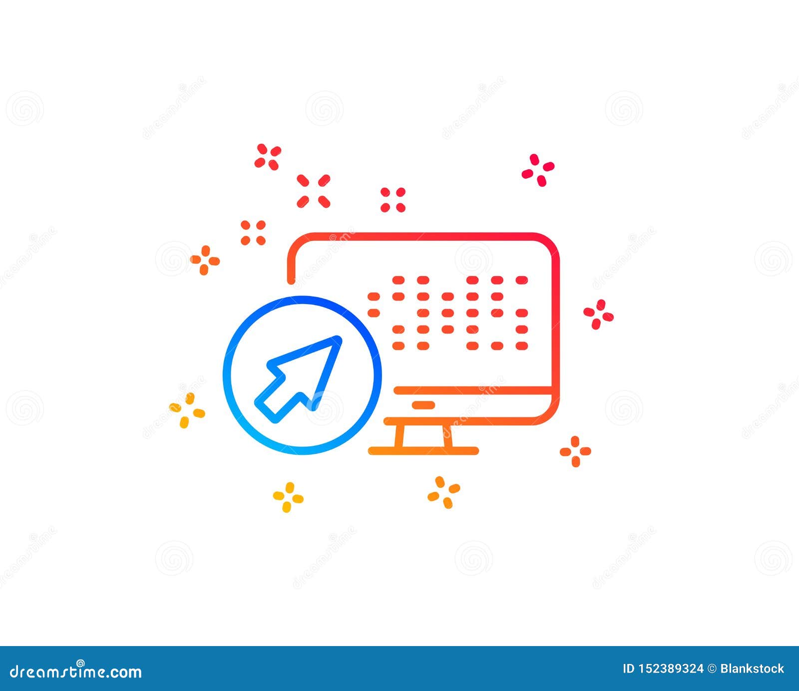 Computer Line Icon. Web System Sign. Monitor Symbol. Vector Stock ...