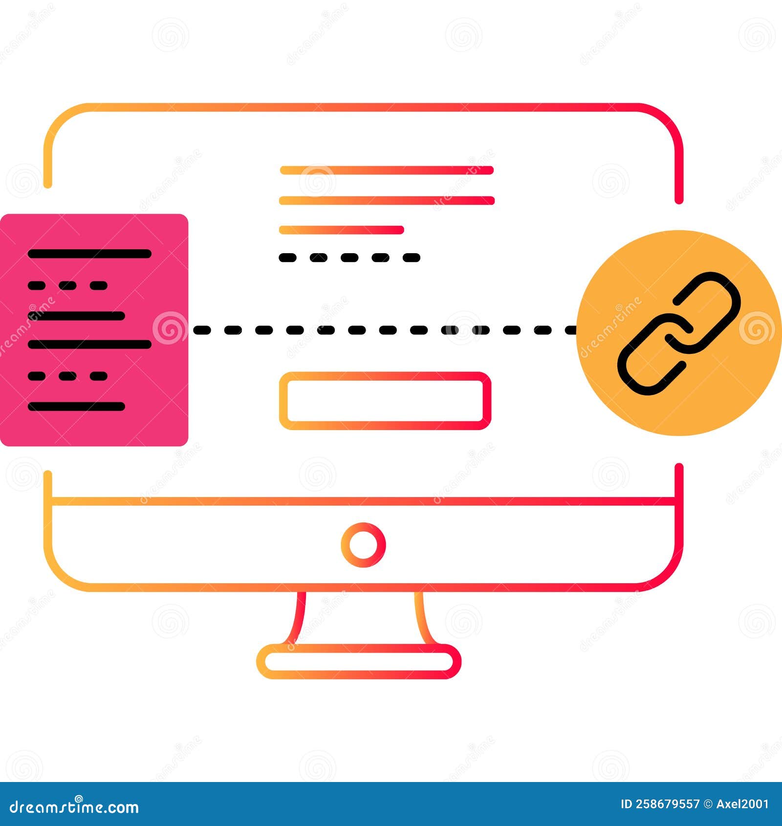 Computer Link Outline Icon Flat Vector Backlink Stock Vector ...