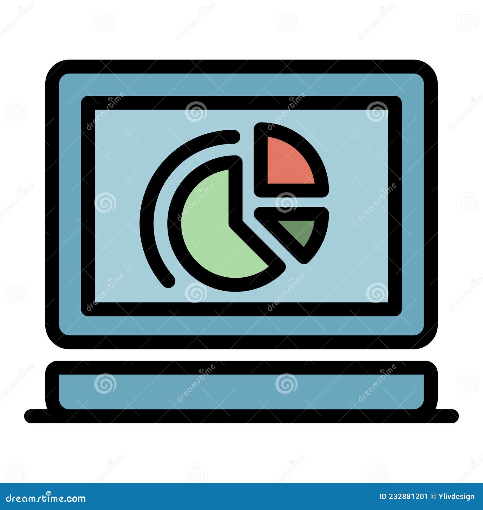 Computer Loan Chart Icon Color Outline Vector Stock Vector ...