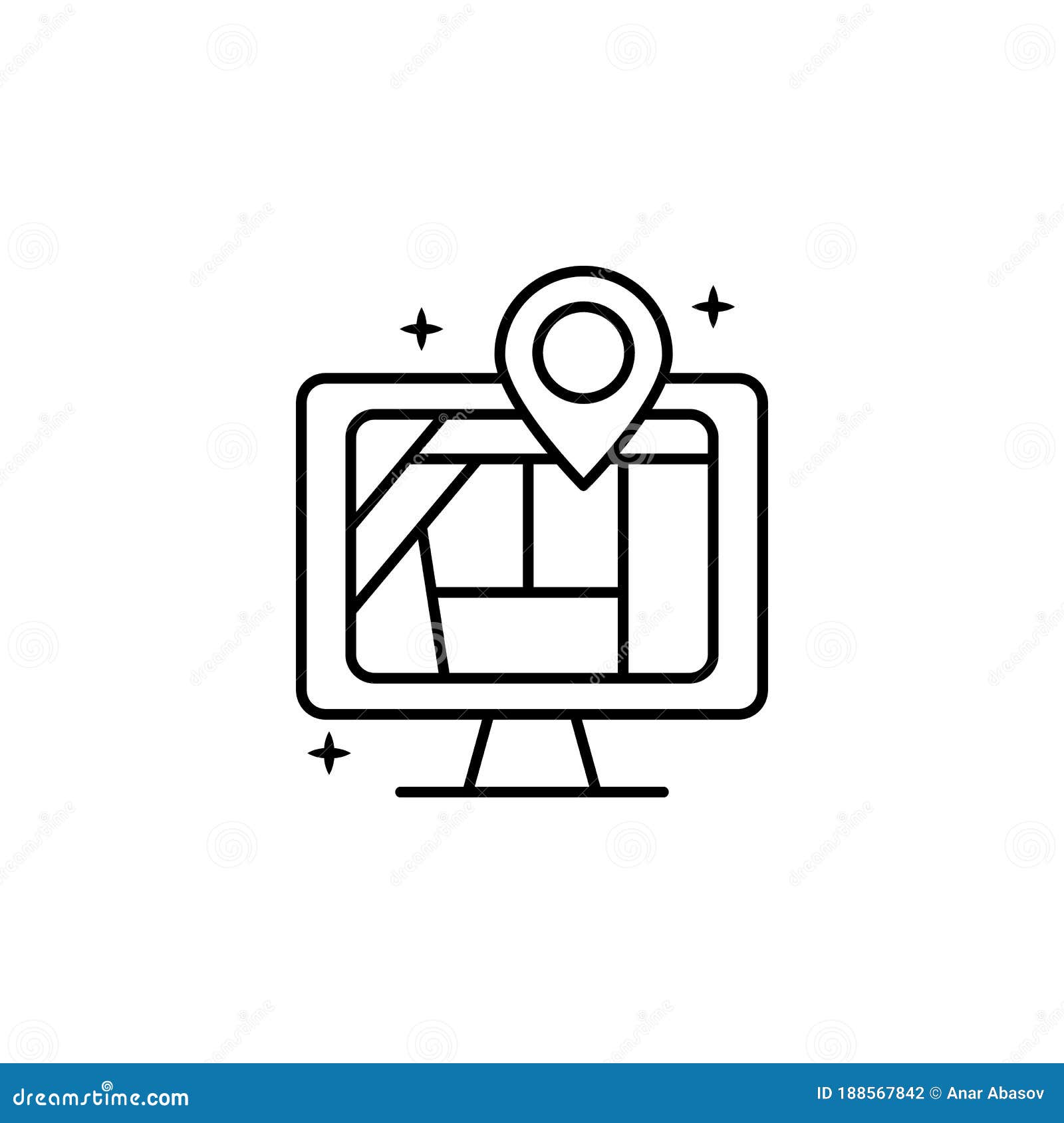 Computer Location Icon. Element of Maps and Navigator Icon Stock ...
