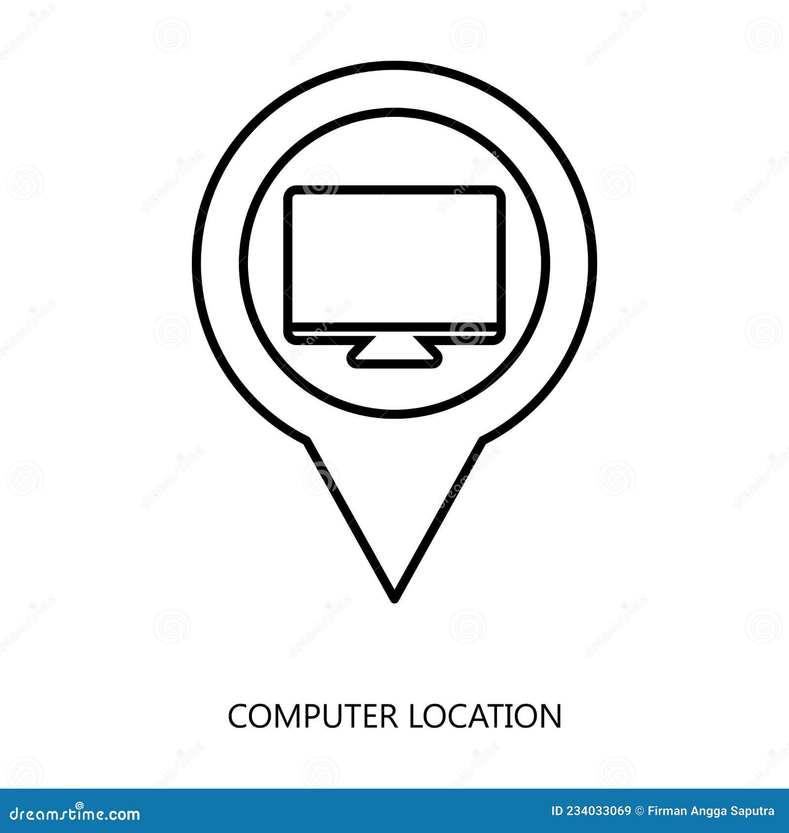 Computer Location Icon. Trendy Flat Vector Computer Location Icon on ...