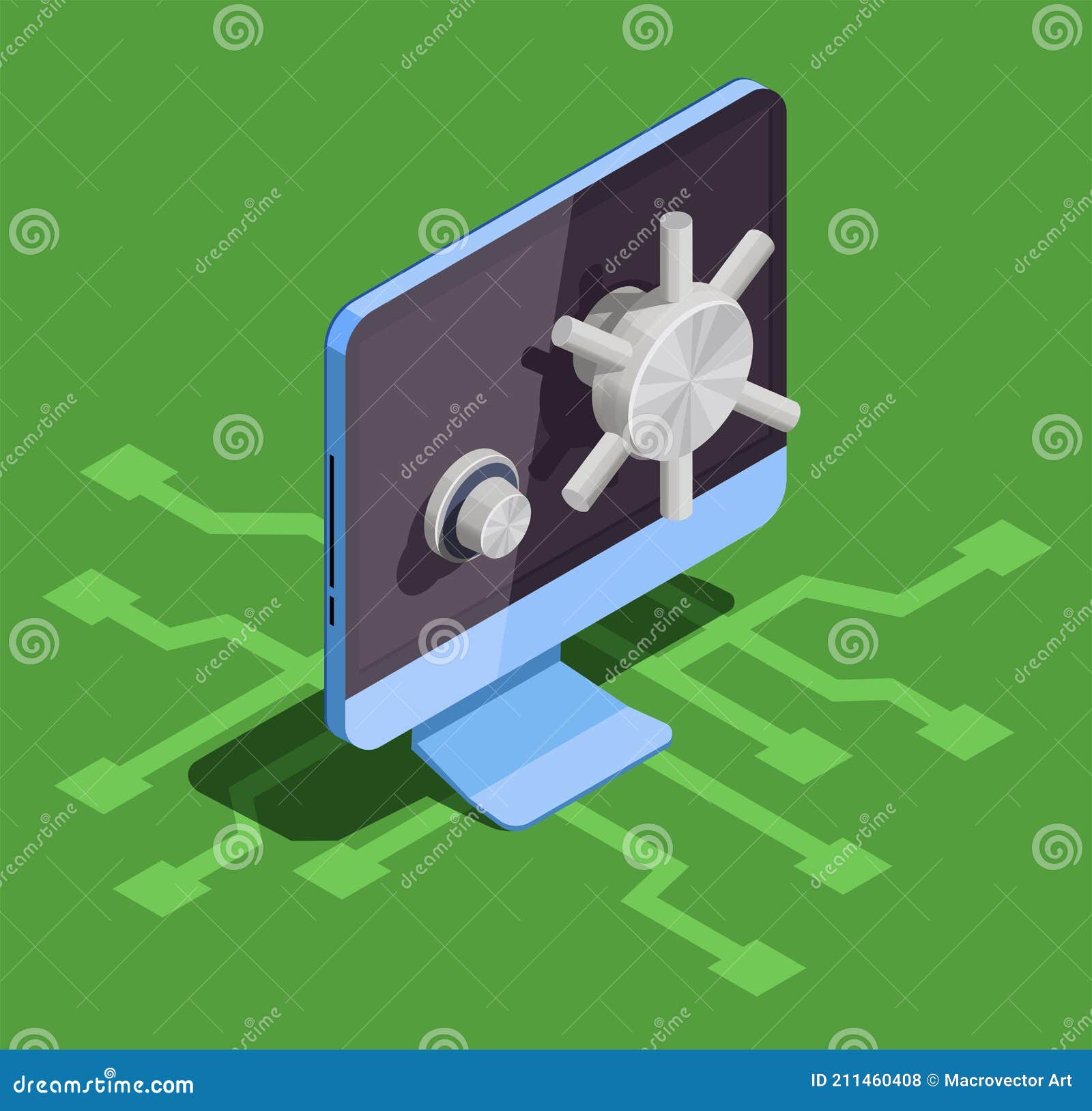 Computer Lock Box Concept stock vector. Illustration of cloud - 211460408