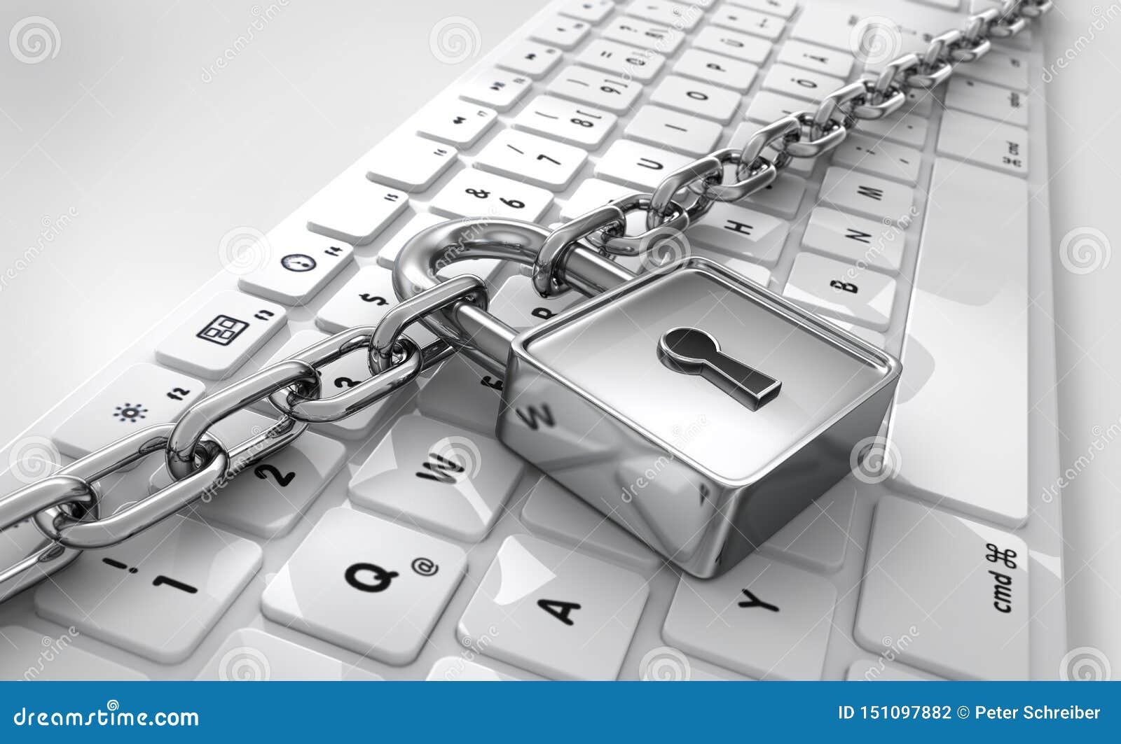 Computer Lock and Chain - Concept Security Stock Illustration ...