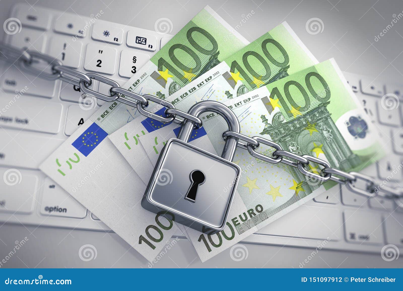Computer Lock and Chain - Concept Security Stock Illustration ...