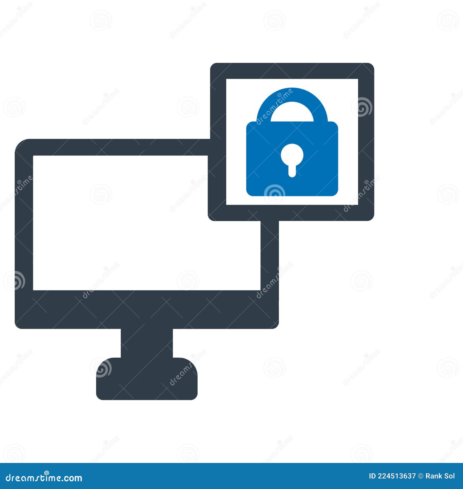 Computer Lock Icon Which Can Easily Modify or Edit Stock Vector ...
