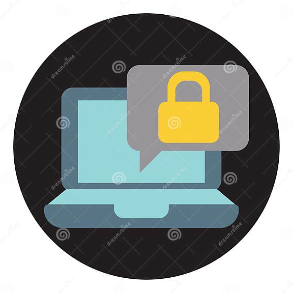 Computer lock, icon stock vector. Illustration of white - 261079390