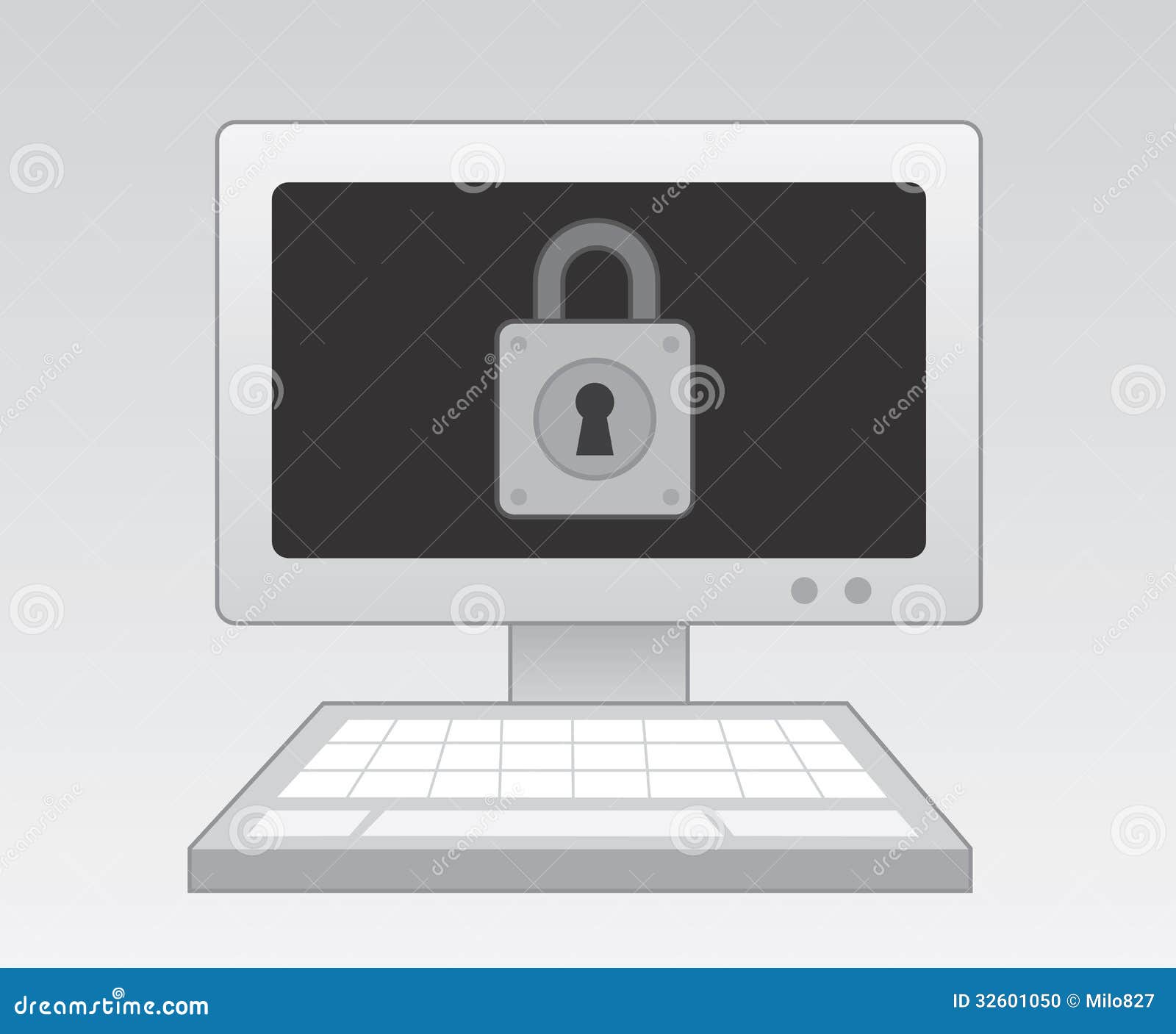 Computer Lock stock vector. Illustration of float, protected - 32601050