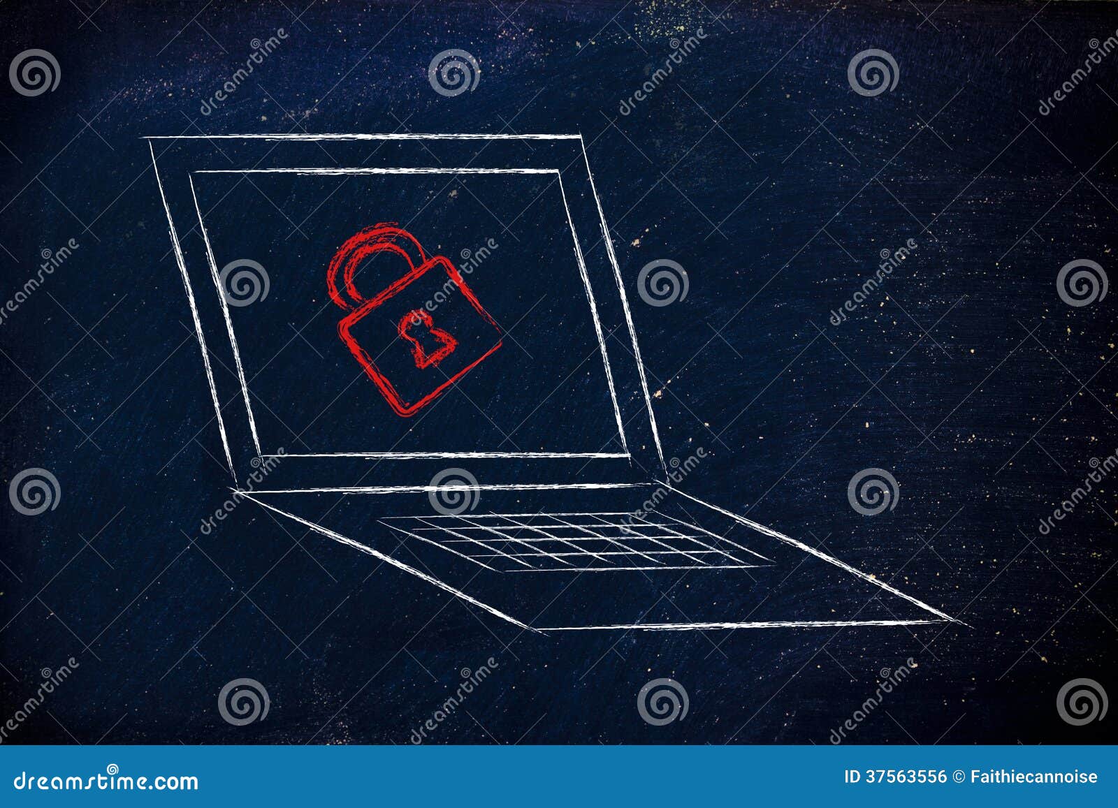 Computer with Lock: Internet Security and Confidential Information ...