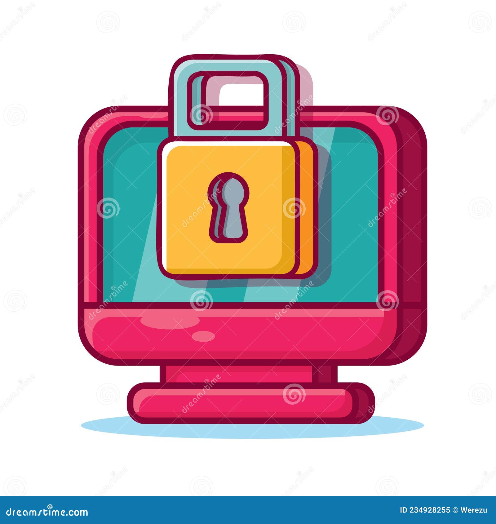 Computer Lock Isolated Cartoon Vector Illustration Stock Vector ...