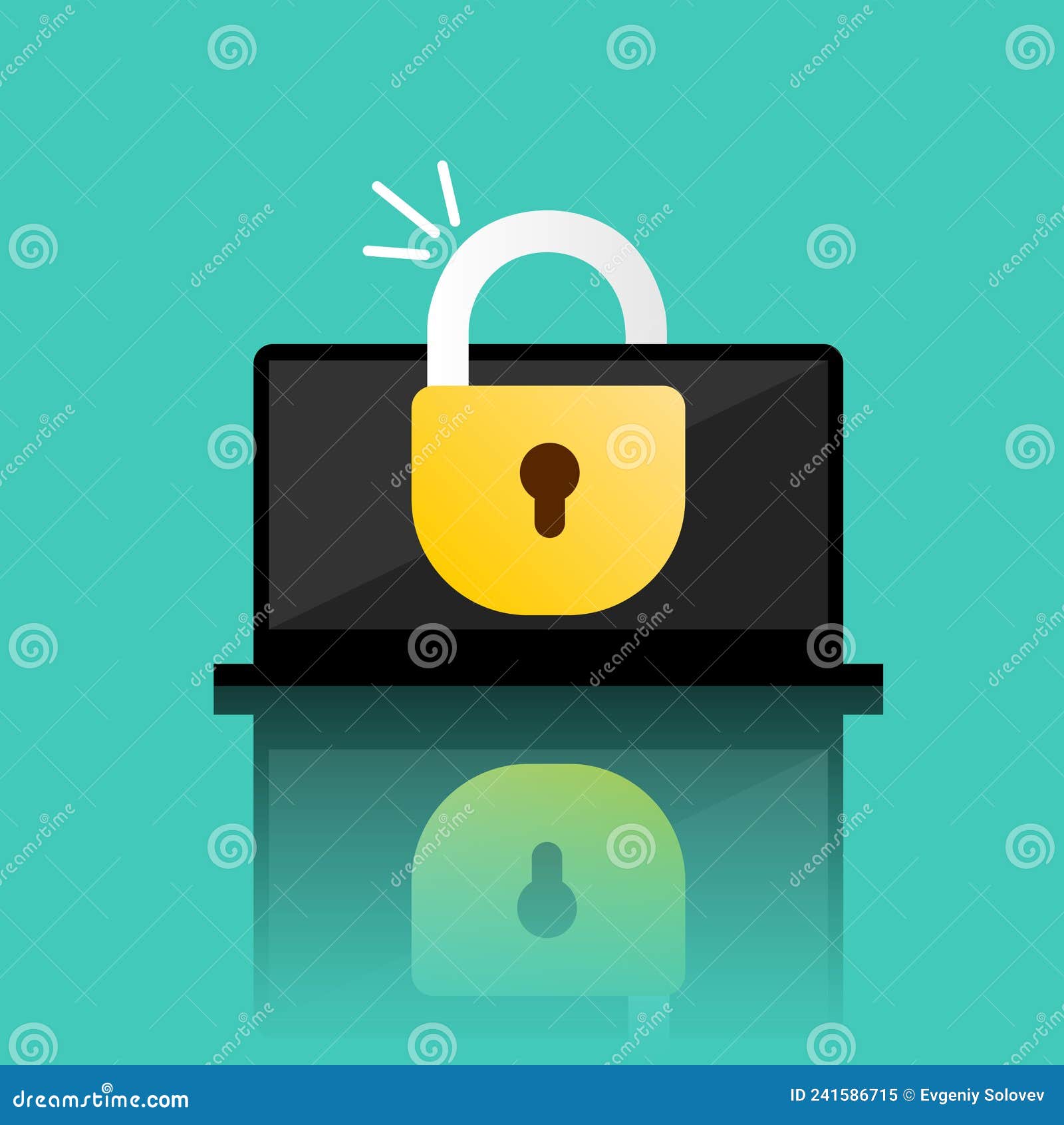 The Computer is Locked. Locked Laptop Screen Concept, Secure Access ...